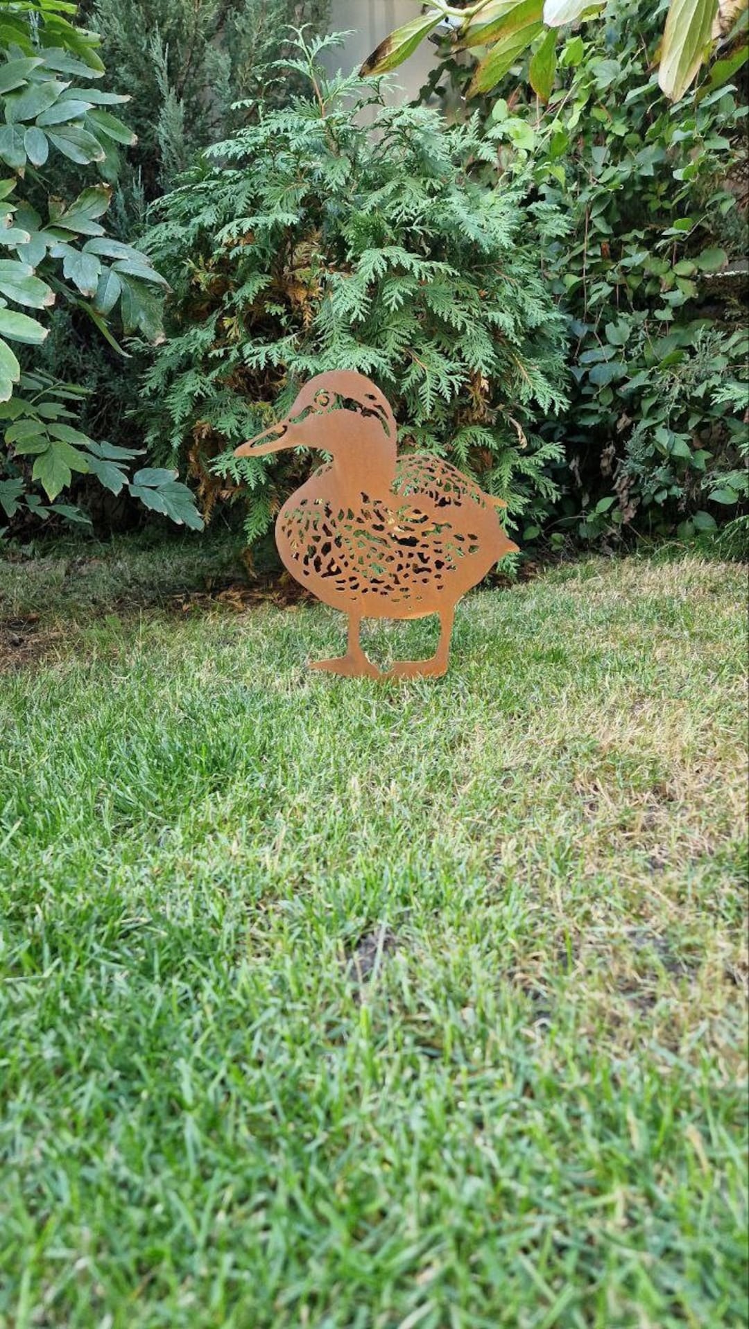 Rustic Metal Rusty Duck Bird Garden Stake, Duck Garden Stake, Metal ...