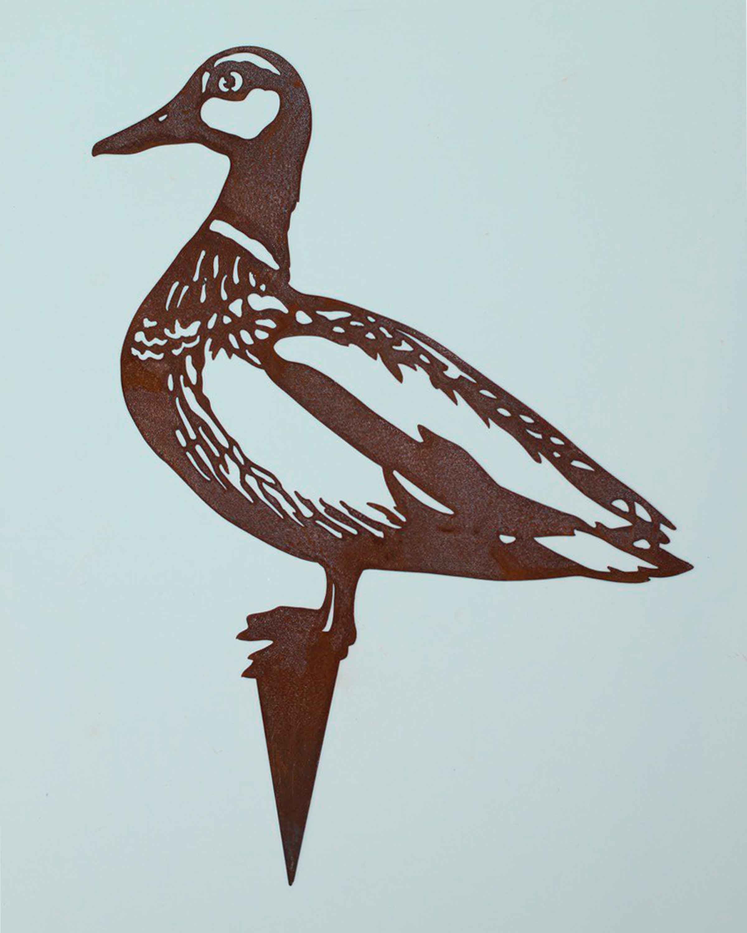 Rusty Metal Duck Statue Duck Garden Stakes Metal Duck Silhouette Metal ...