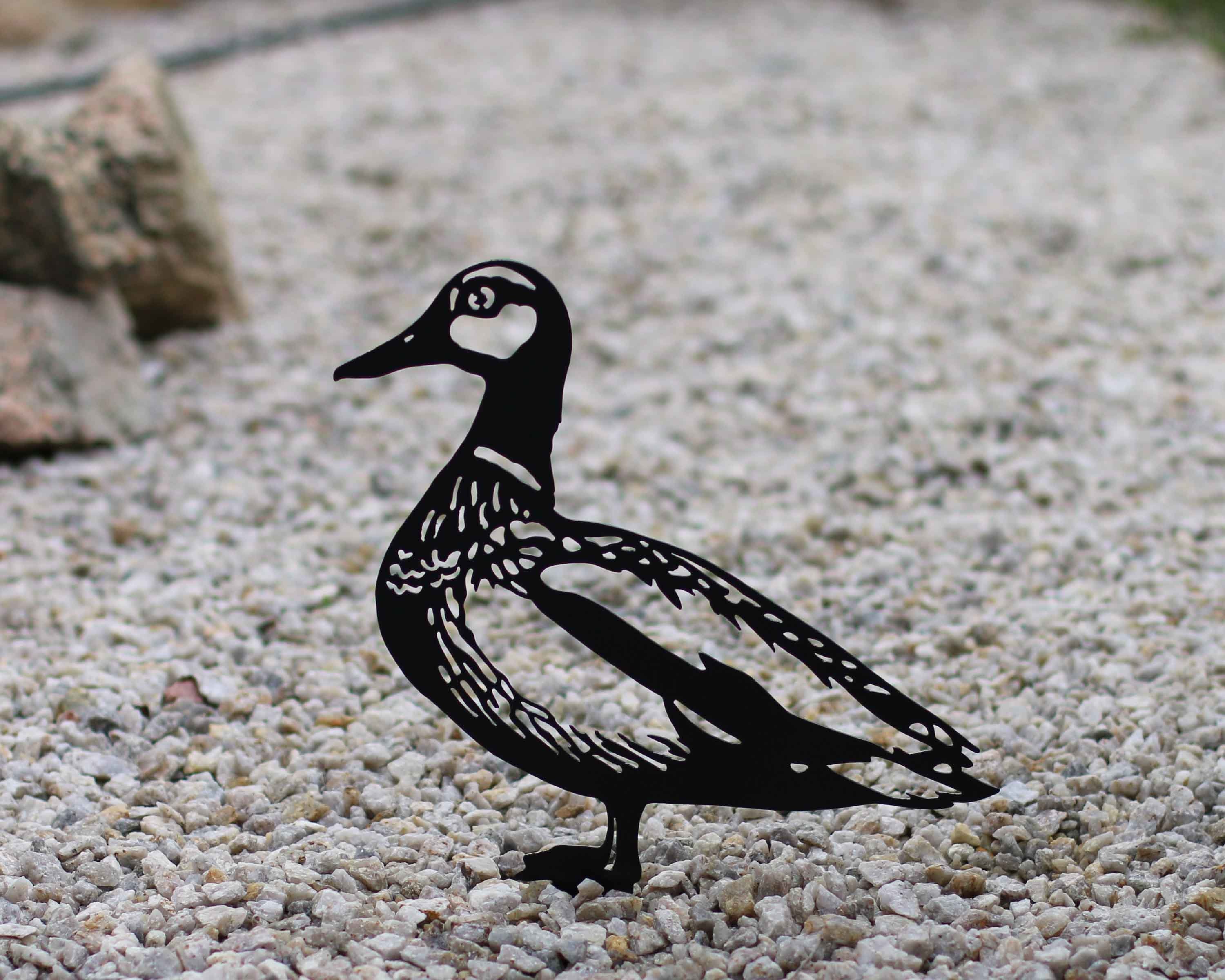 Rusty Metal Duck Statue Duck Garden Stakes Metal Duck Silhouette Metal ...