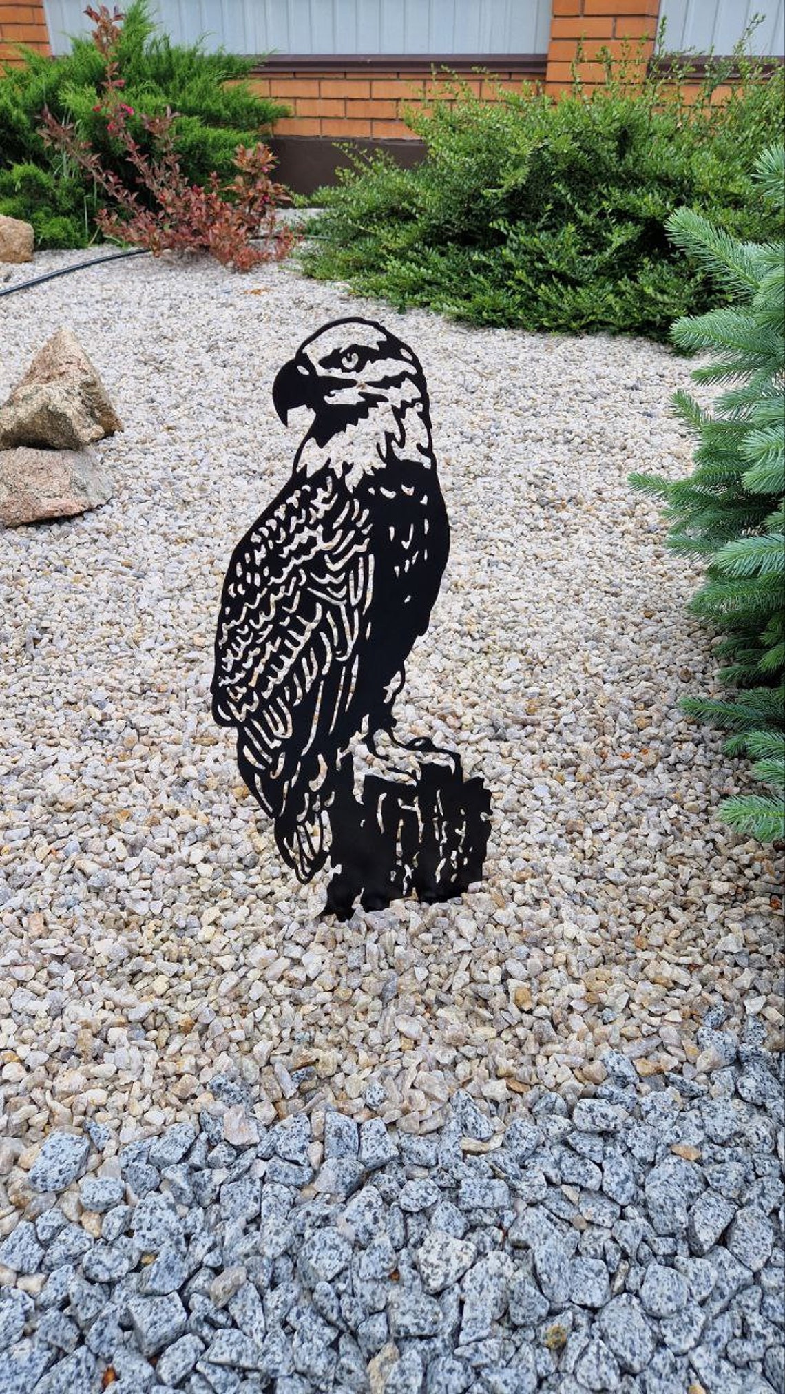 Eagle Rustic Garden Plug Corten Eagle Metal Garden Stake - Etsy