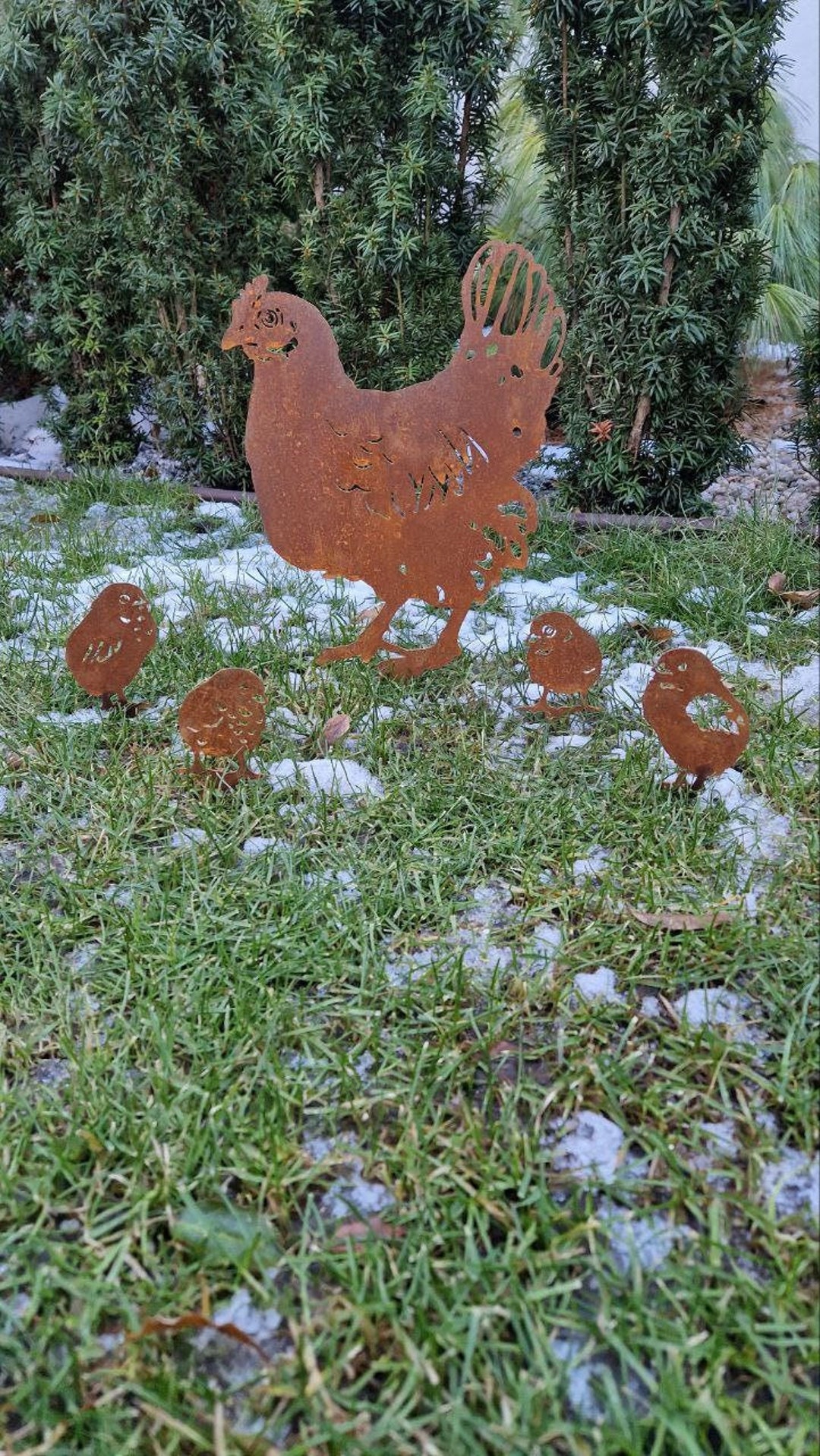 Chicken Corten Steel Animal Silhouette Farm Animal Yard Sculpture Metal ...