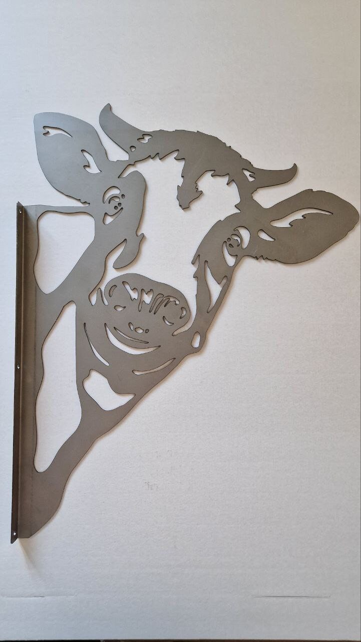 Peeping Cow Garden Stake Animal Tree Stake Outdoor Decor Metal Yard Art ...