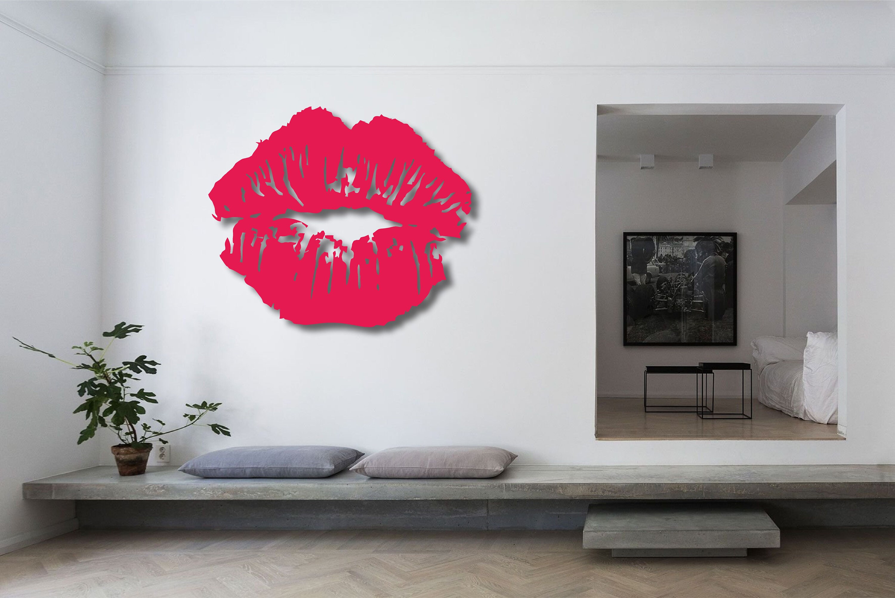 Red Lips Wall Art Kiss Beauty Studio Decor Fashion Wall Art Salon Decor ...
