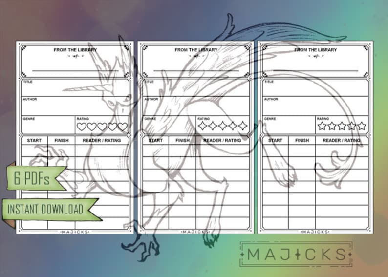 Printable Personal Library Pocket Card: Book Borrowing Tracker (digital ...