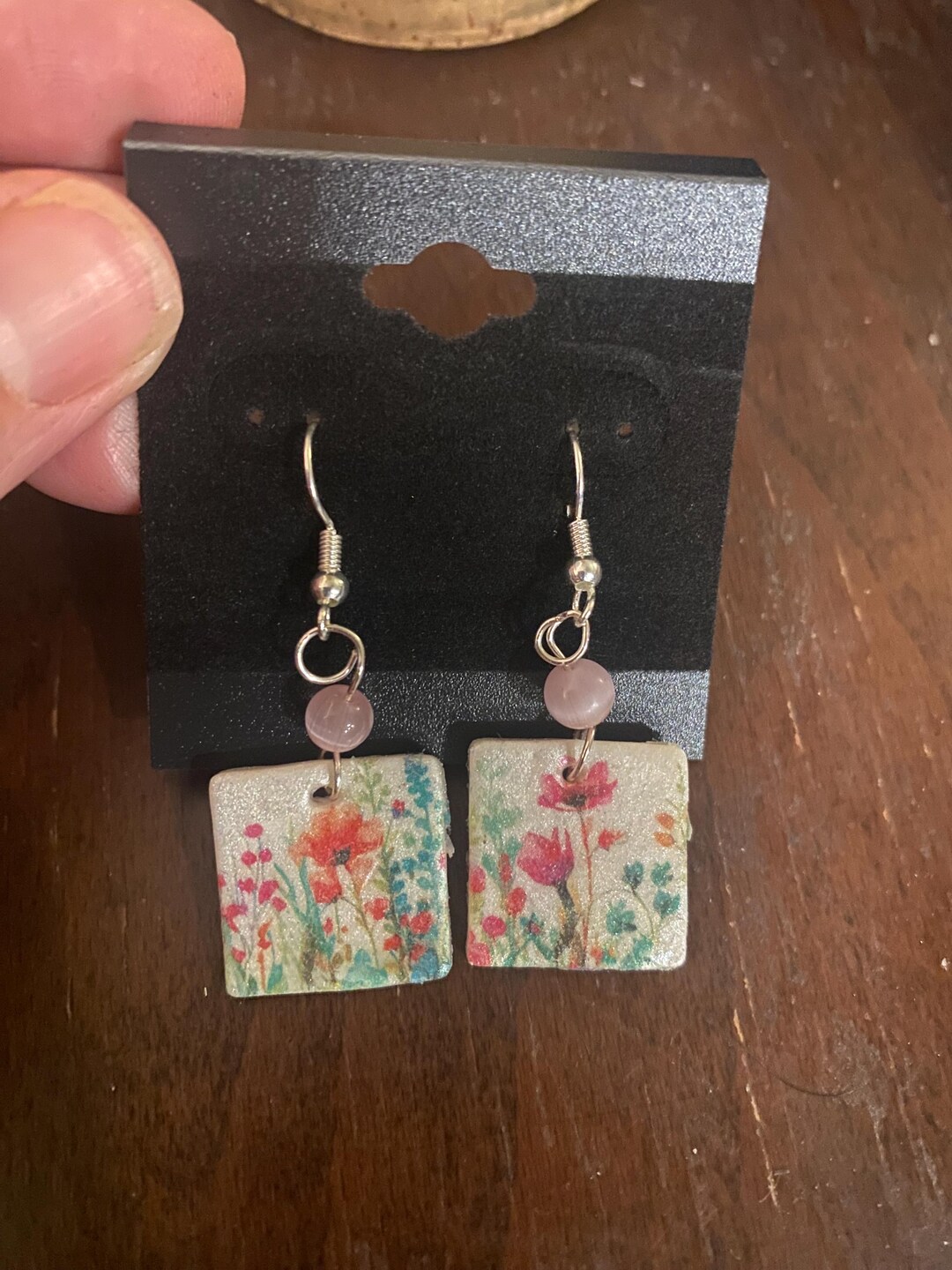 Polymer Clay Wildflower Transfer Paper Earrings - Etsy