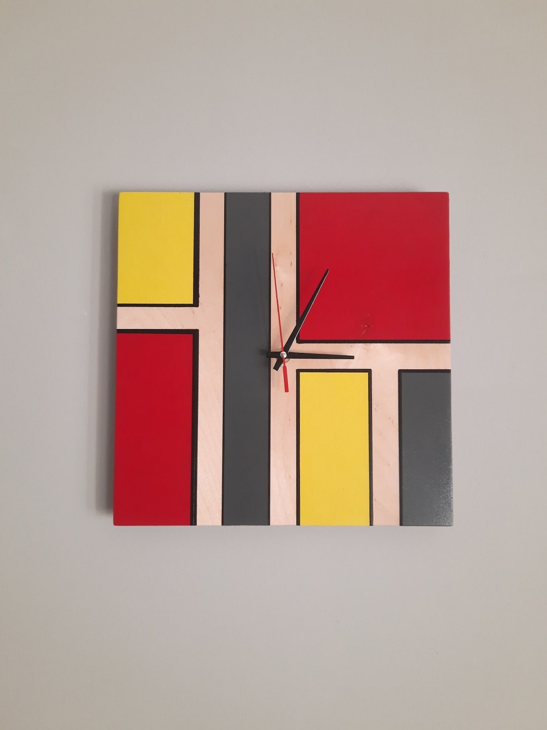Modern Abstract Wall Clock Minimalist Wooden Clock Wall Clock - Etsy