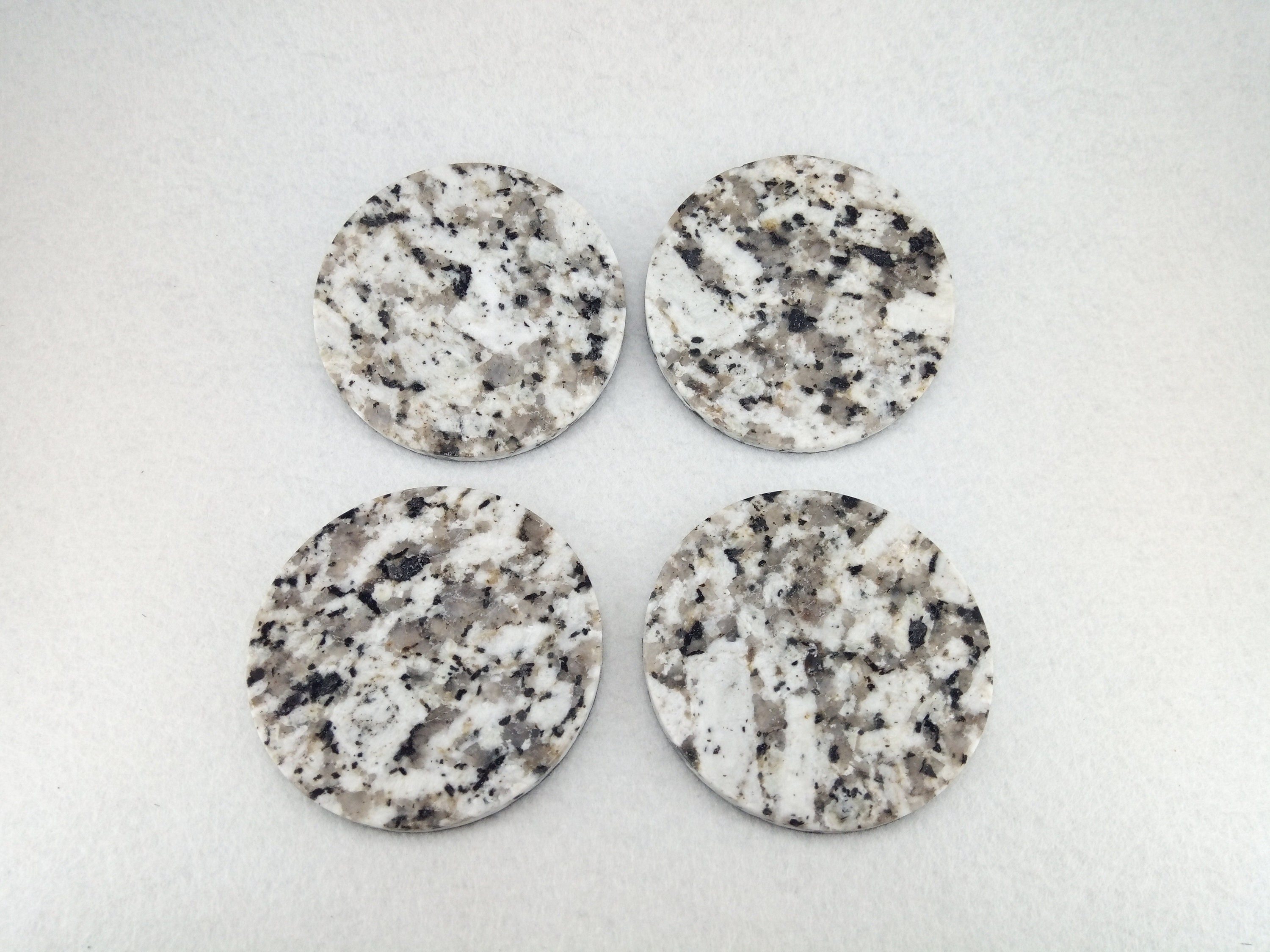 Set of 4, Carrara Coasters. Round Granite Coasters. Granite Coasters ...