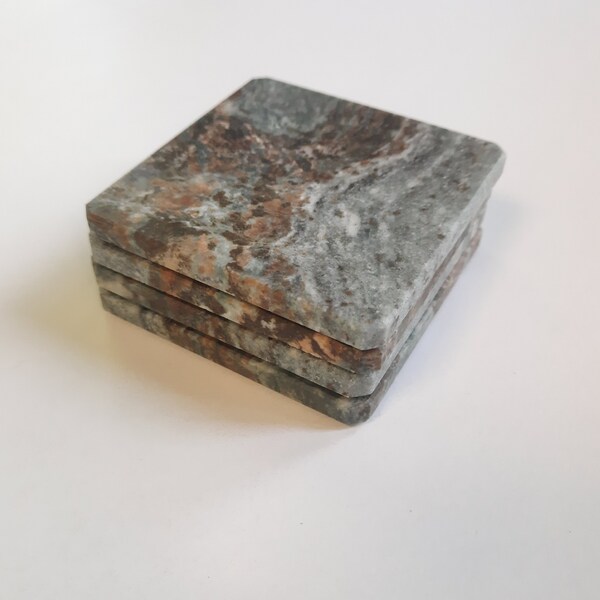 Set of 4, Carrara Coasters. Anortosito Coasters. Handmade. - Etsy