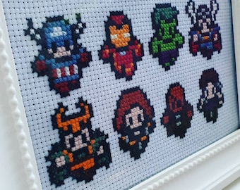Comic Superheroes Cross Stitch Pattern, Pdf Instructions, Instant ...