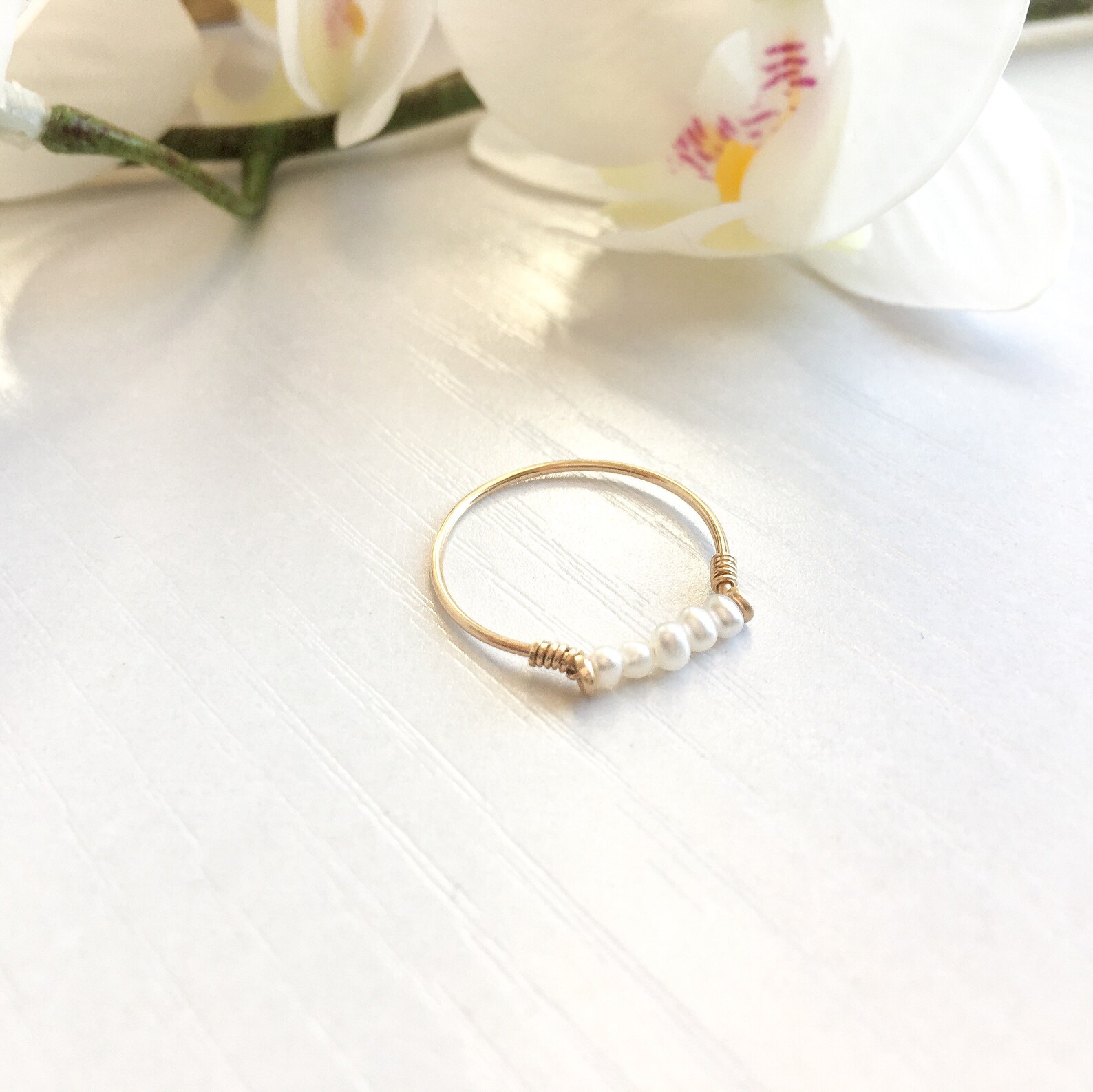 Tiny Pearl Ring 14K Gold/rose Gold Filled Sterling Silver - Etsy