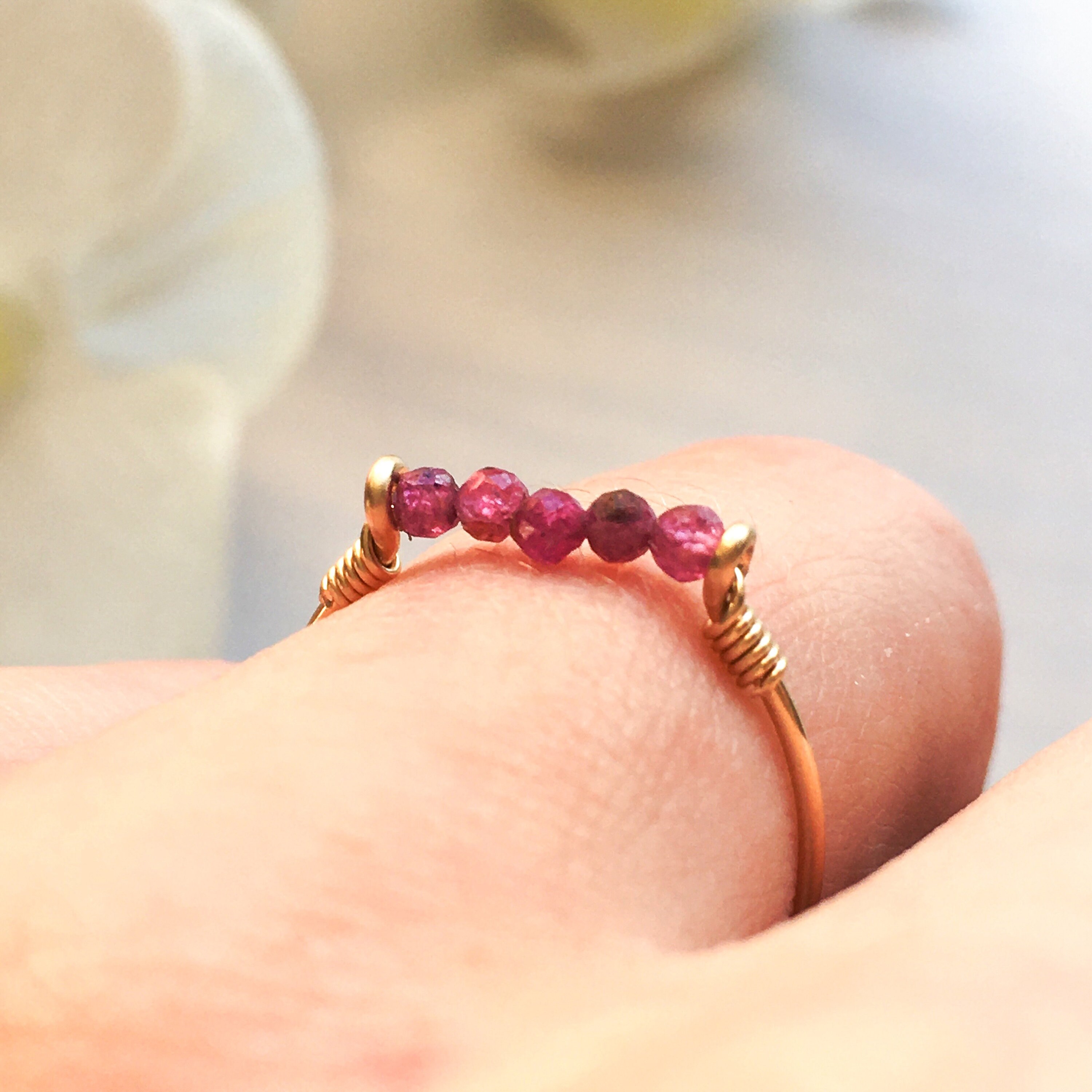 Tiny Ruby Ring 14K Gold/rose Gold Filled Sterling Silver Wire - Etsy UK