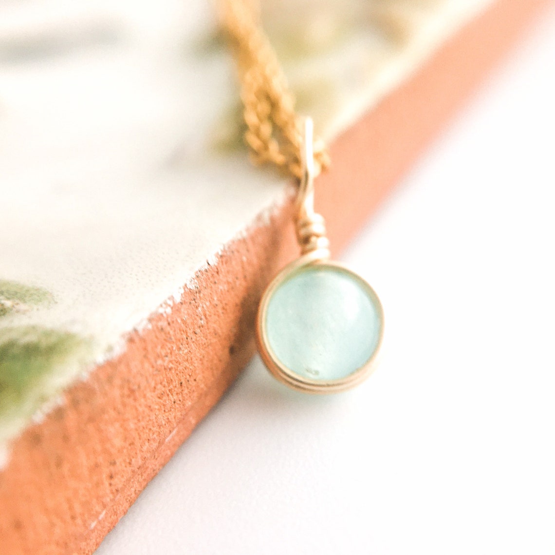 Tiny Jade Necklace Sterling Silver 14k Gold/Rose Gold | Etsy