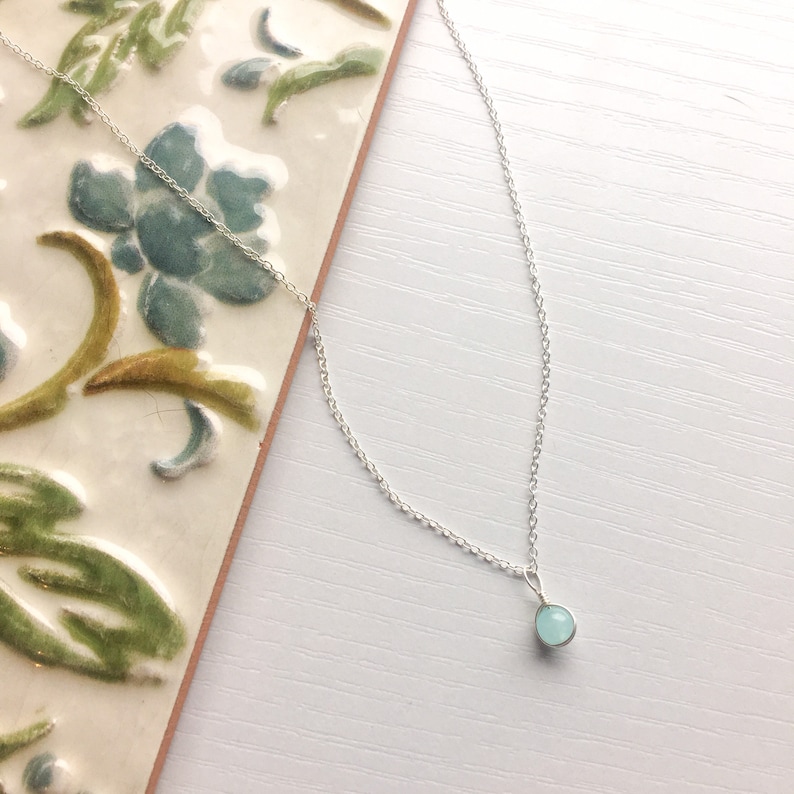 Tiny Jade Necklace, Sterling Silver - 14k Gold/rose Gold, Gemstone ...