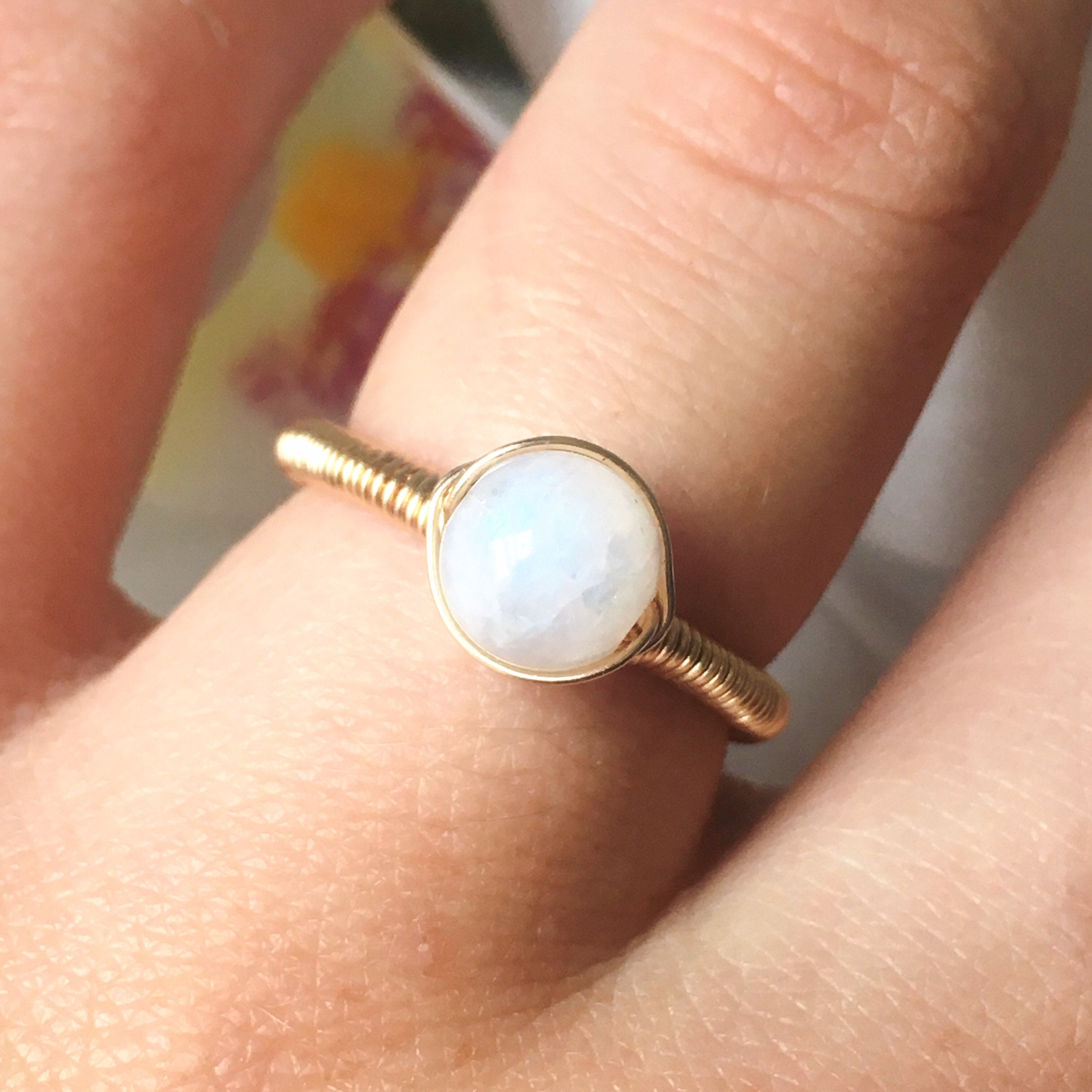 Moonstone Ring 14K Gold Filled Sterling Silver 14K Rose | Etsy