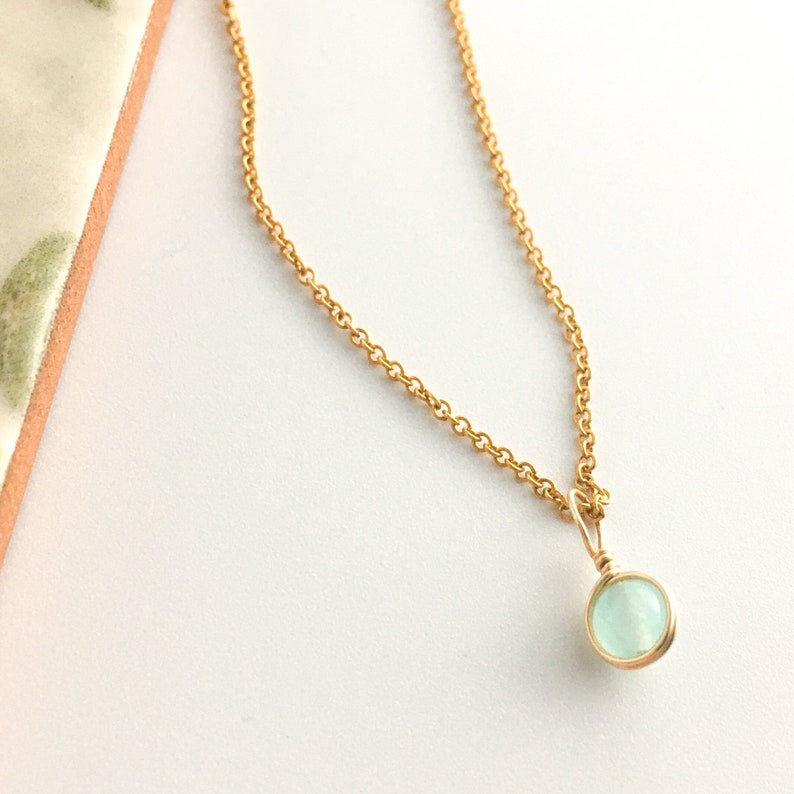 Tiny Jade Necklace, Sterling Silver - 14k Gold/rose Gold, Gemstone ...