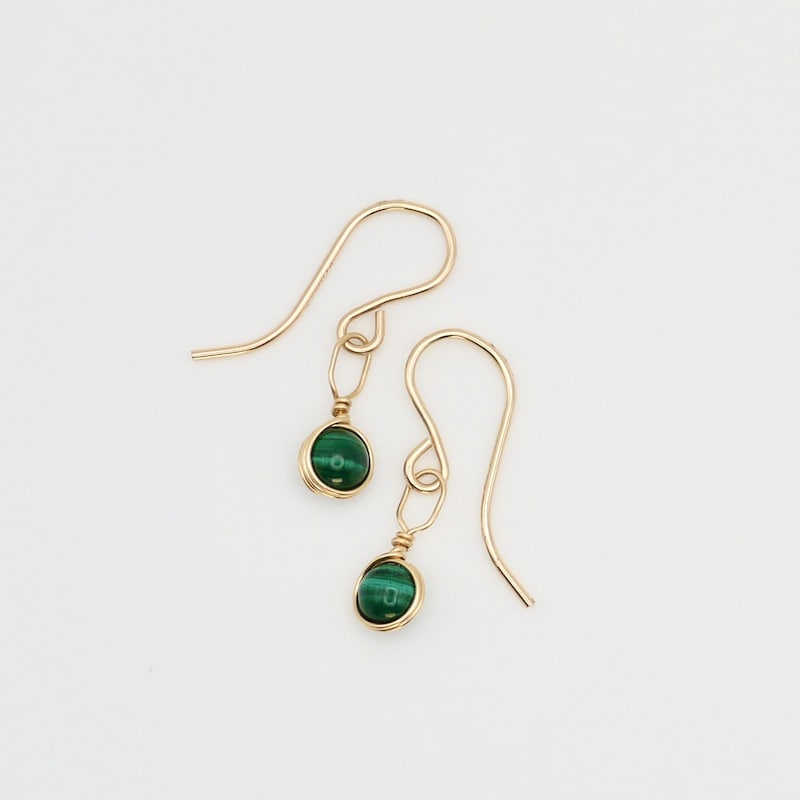 Green Malachite Gold Drops - Etsy UK