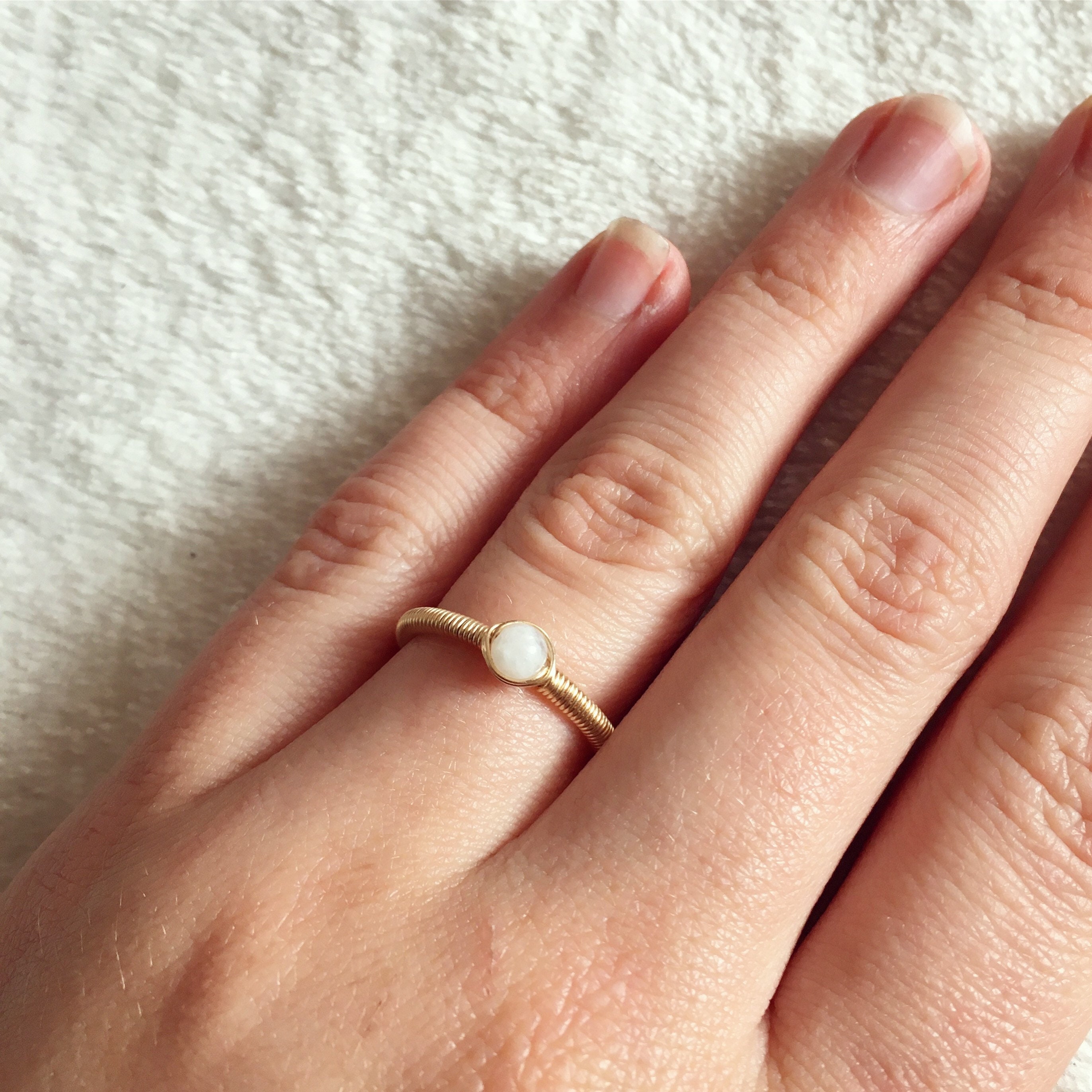 Moonstone Ring 14K Gold Filled - Sterling Silver - 14K Rose Gold Filled ...