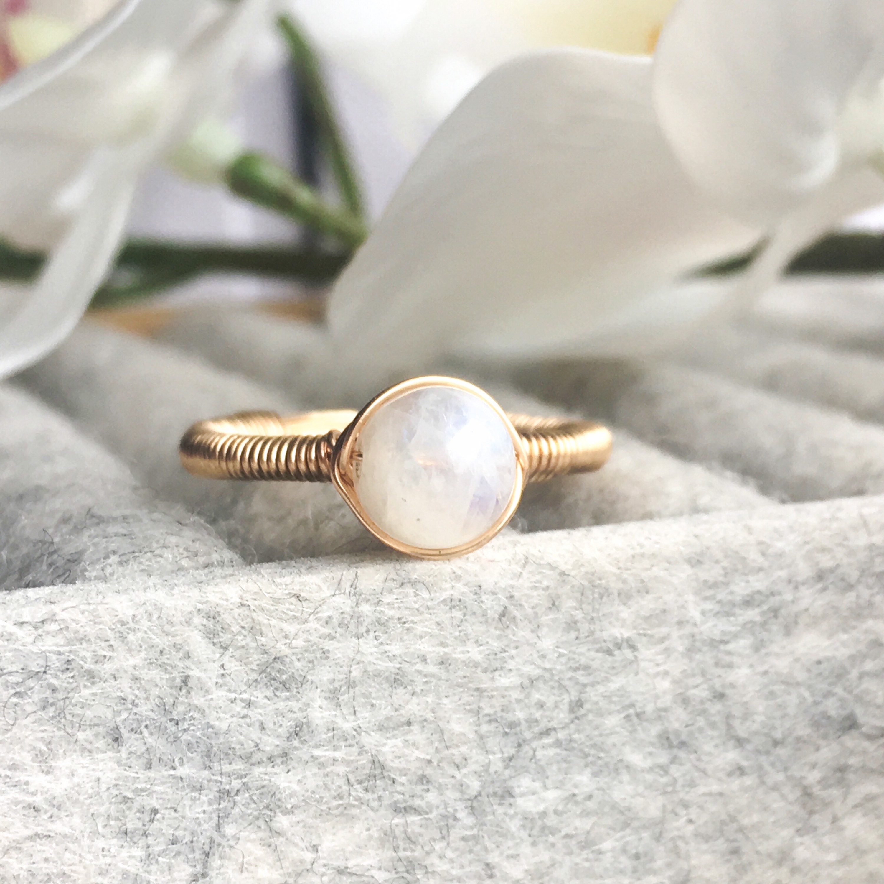 Moonstone Ring 14K Gold Filled Sterling Silver 14K Rose | Etsy