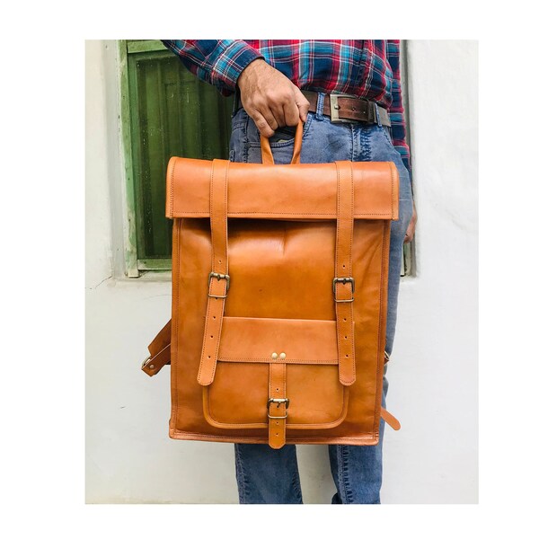 Leather Backpack - Etsy