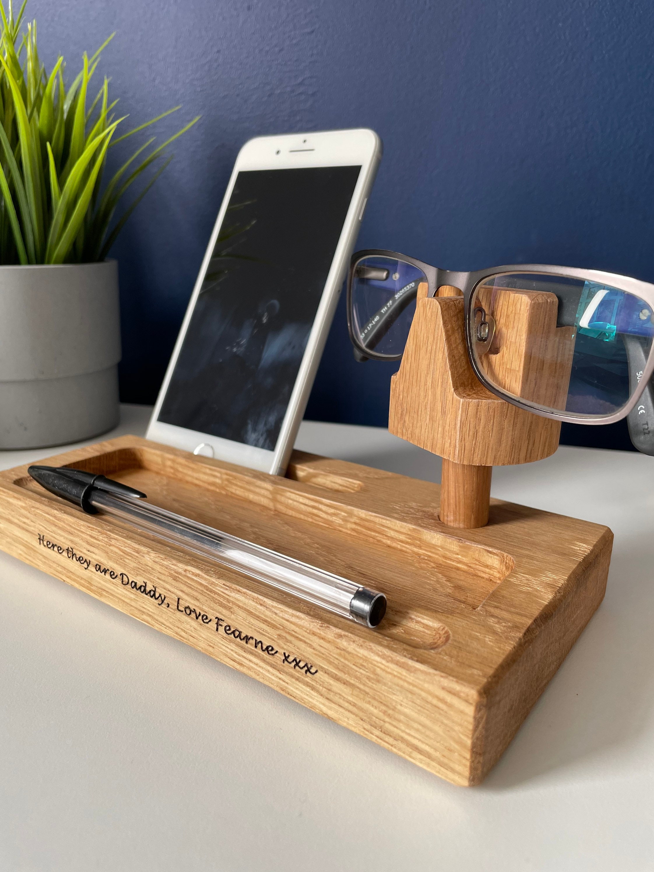 Bedside Organiser Desk Organiser Phone and Glasses Holder - Etsy UK