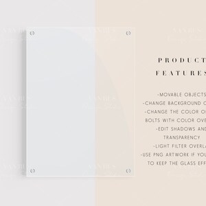 Movable Glass Frame Mockup/digital Mockup/modern Glass Portrait Styled ...