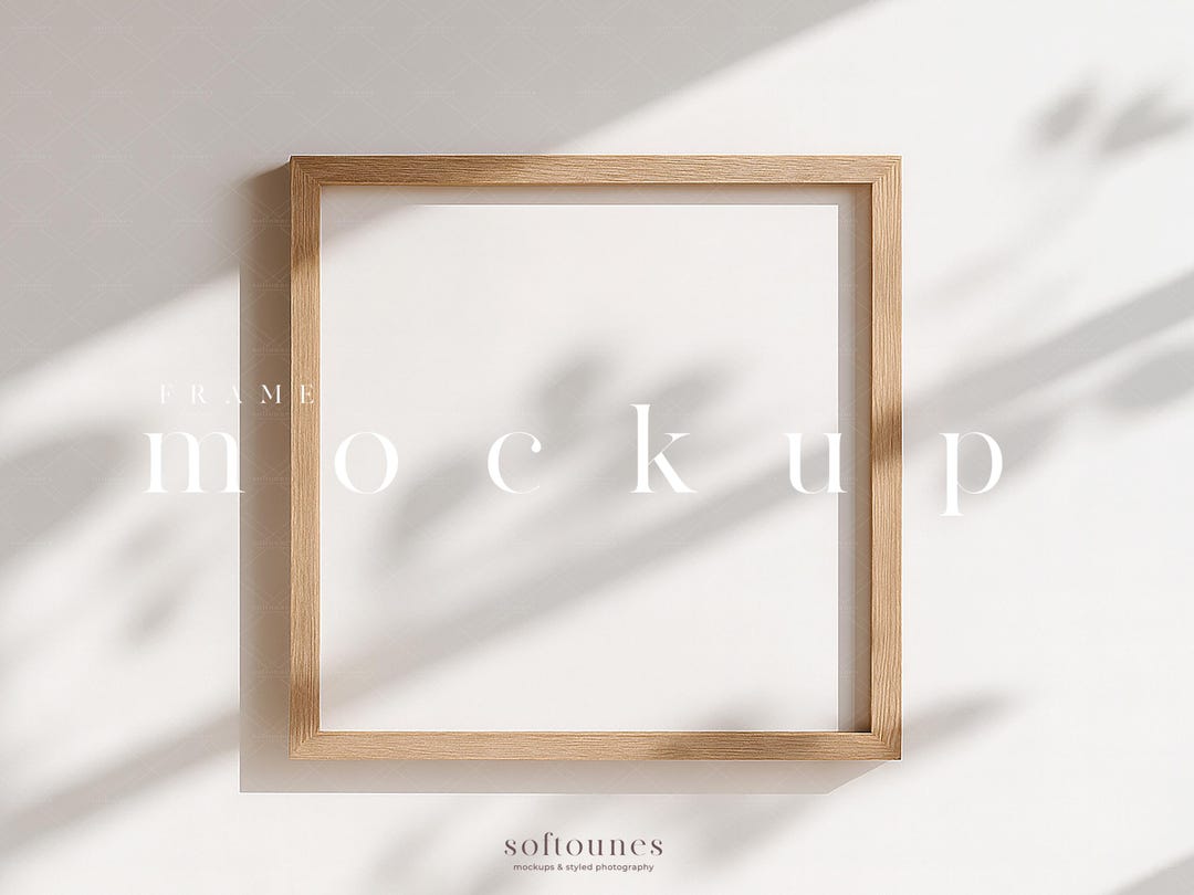 Square Oak Frame Mockup: Modern Art Display (JPG PSD Digital Download ...