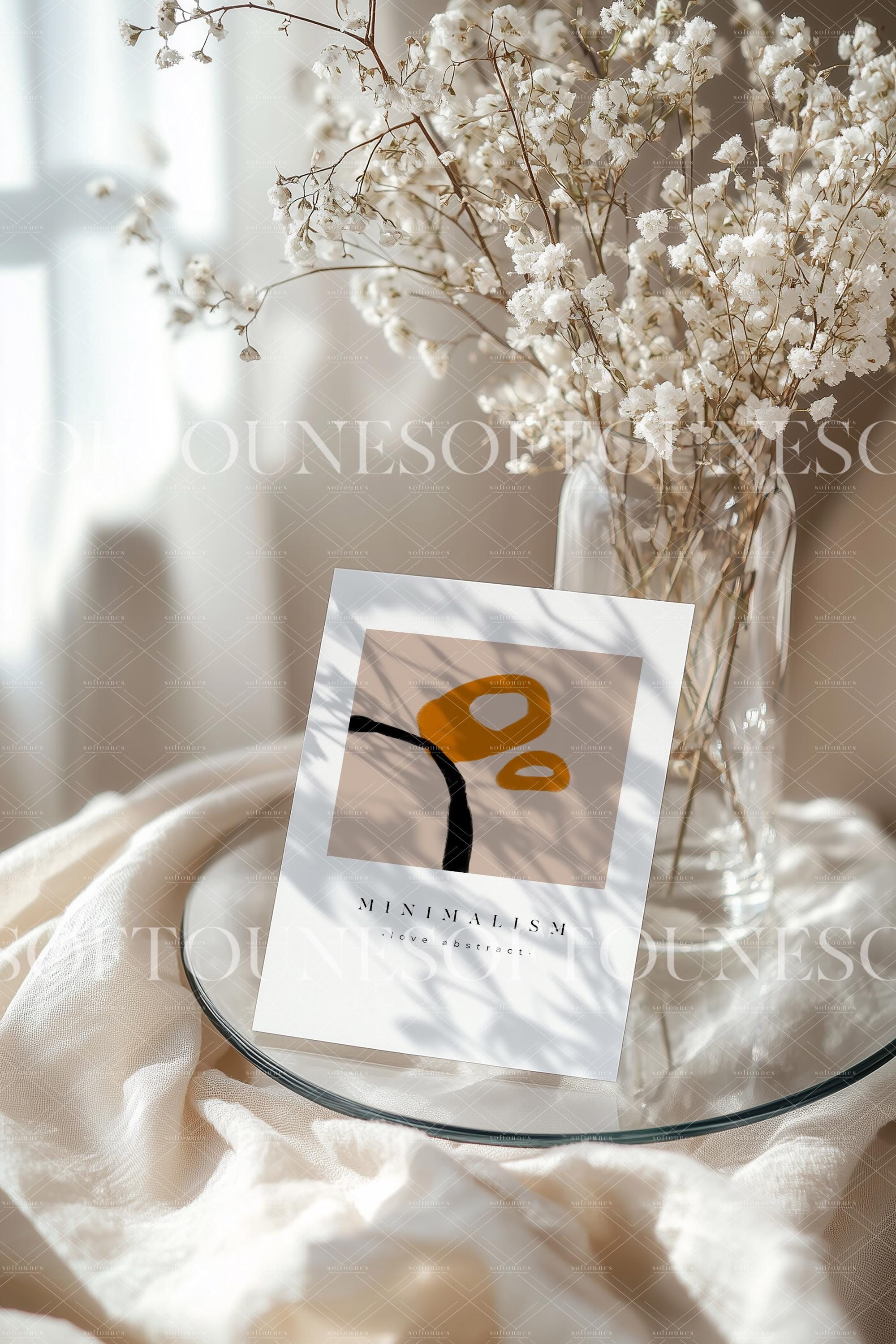 5x7 Bohemian Card Mockup: Flower Vase, Creamy Linens (JPG PSD) - Etsy