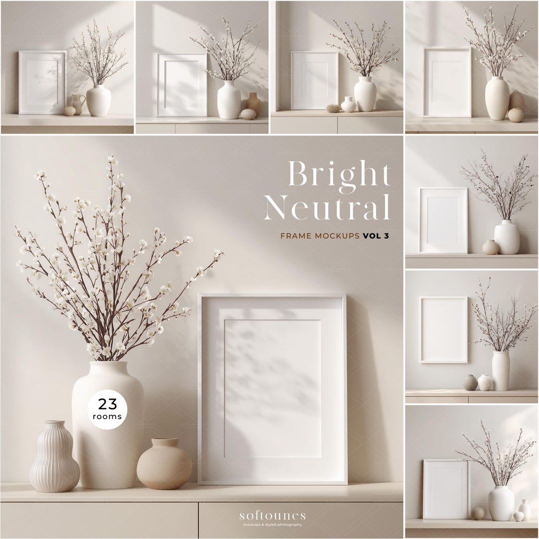 Bundle of 23 Frame Mockup | Bright Neutral Collection - Vol 3 - Etsy