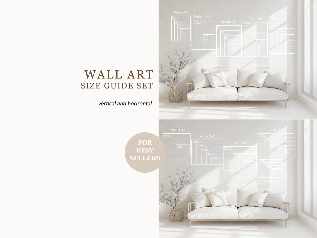 Etsy Shop Size Guide: Vertical & Horizontal (JPG Digital Download) - Etsy