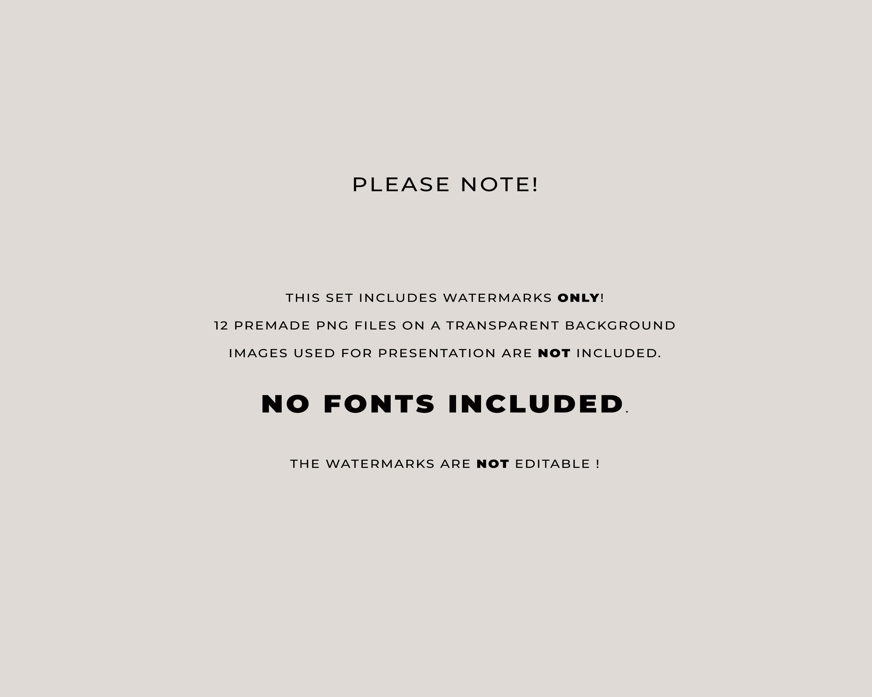 Premade Watermark Set: PNG Overlays for Photography - Etsy
