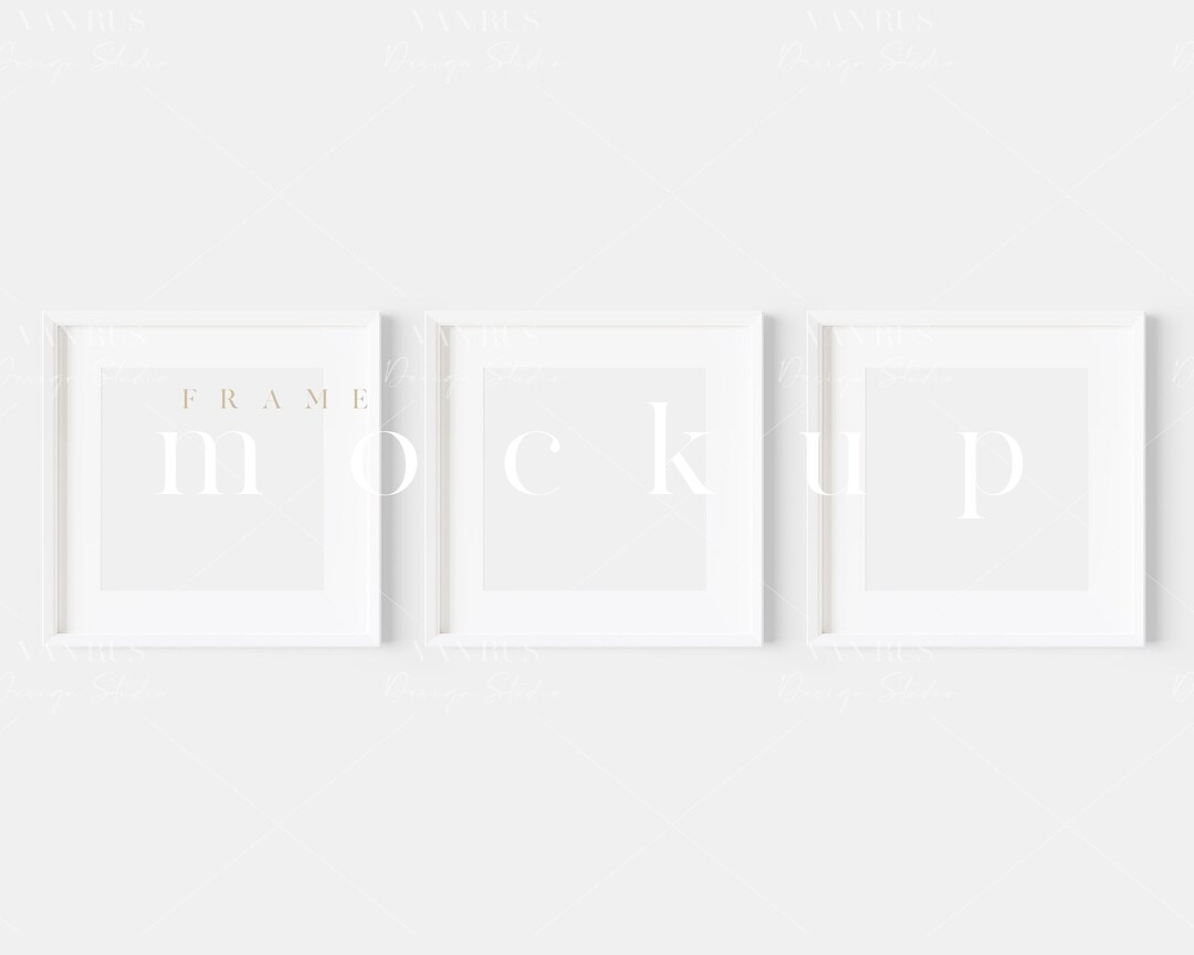Square White Frame Mockup/frame With Mat/simple White Square Styled ...