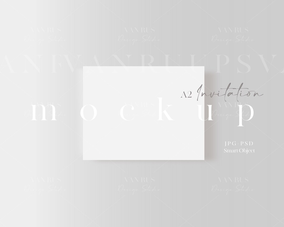 A2 Invitation Mockup: Modern Neutral Card Template (JPG, PSD) - Etsy