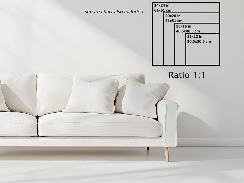 Editable Etsy Shop Size Guide: Wall Art Display Mockup (JPG/PSD Digital ...
