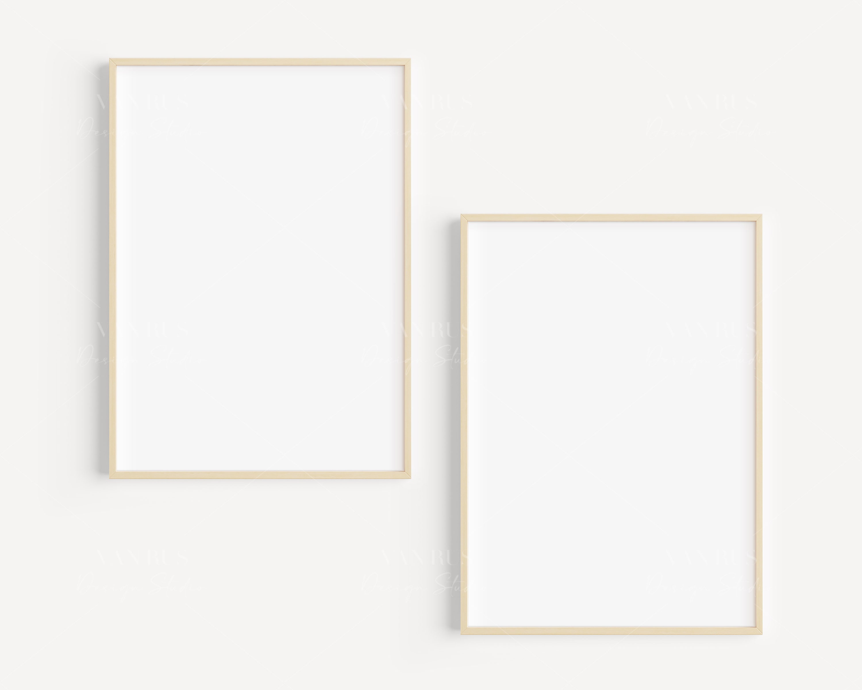 A4 Ivory Frame Mockup Set of 2/modern Thin Digital Mockup/wood - Etsy