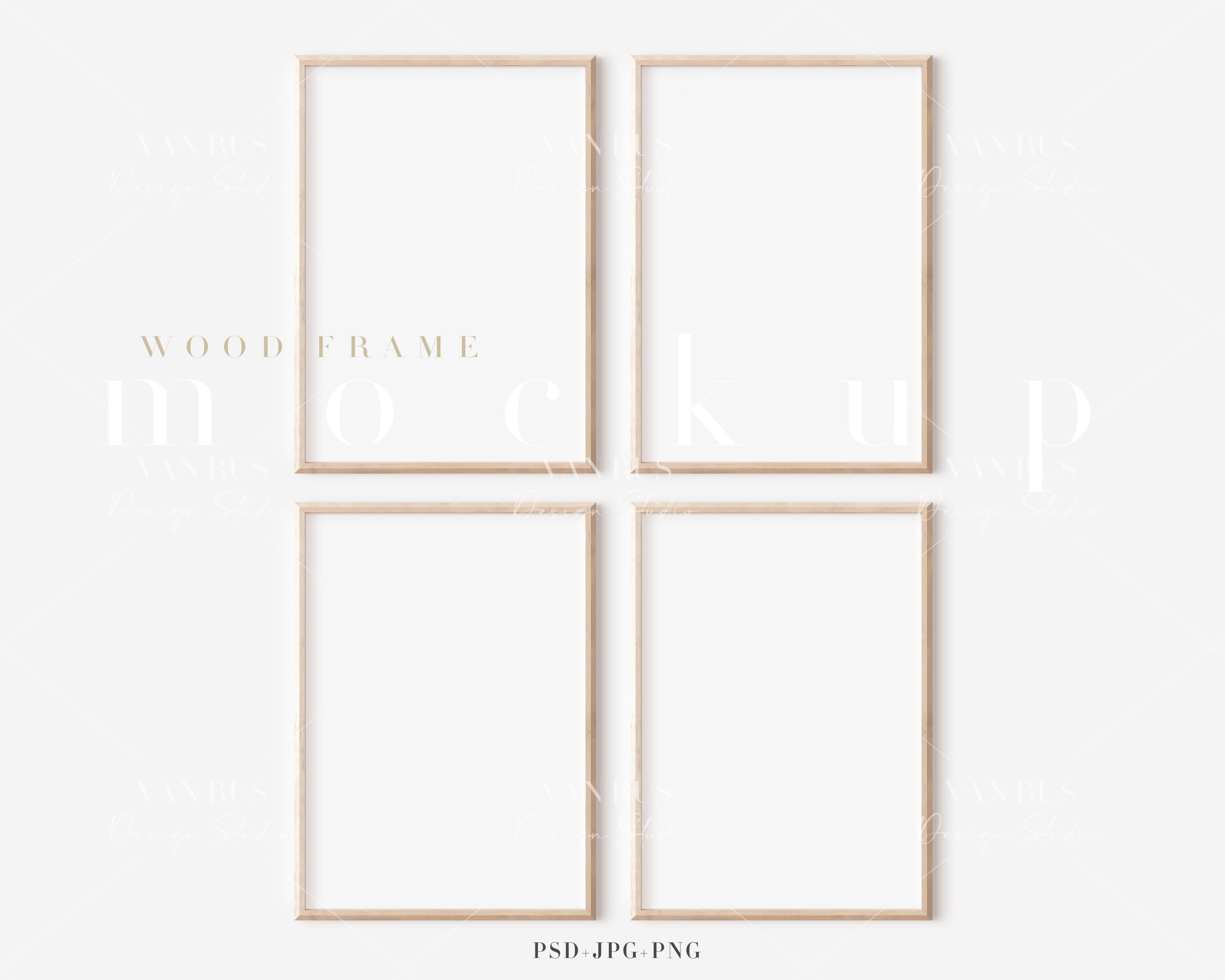 Wood Frame Mockup/ Modern Digital Mockup/a4 Minimalist Wood - Etsy