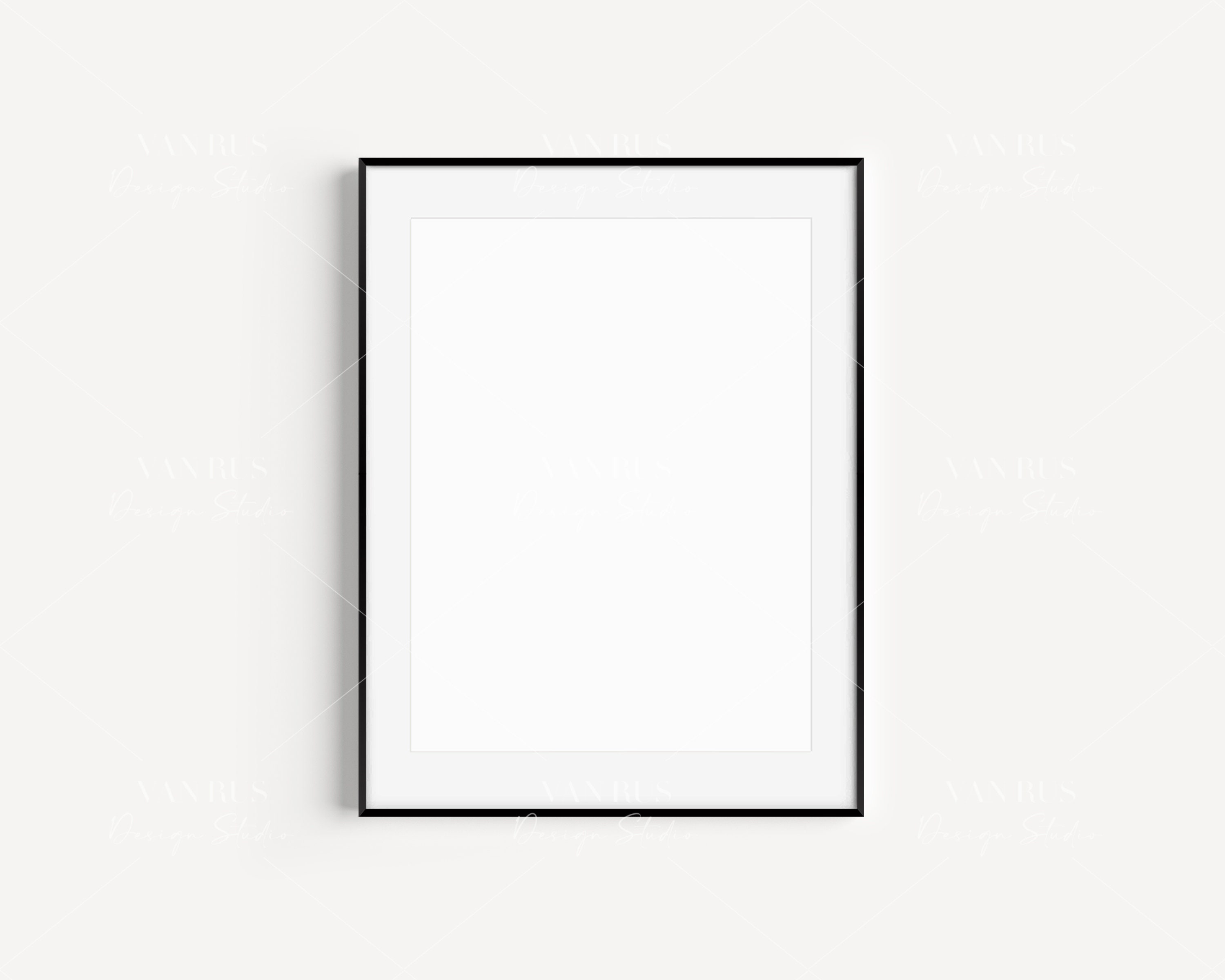 Black Picture Frame With Mat Png