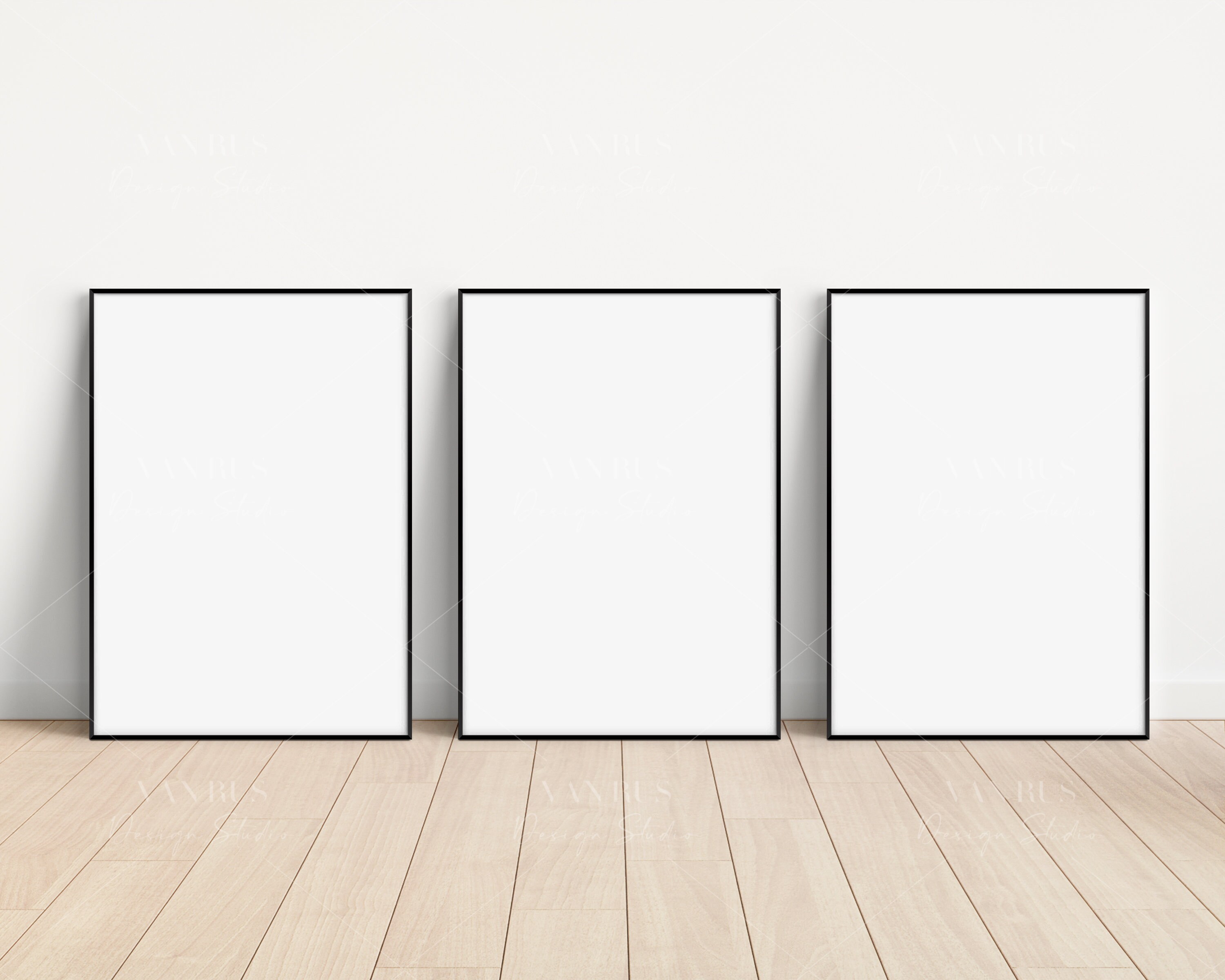 Thin A4 Frame Mockup Set of 3/simple Portrait Styled Digital - Etsy