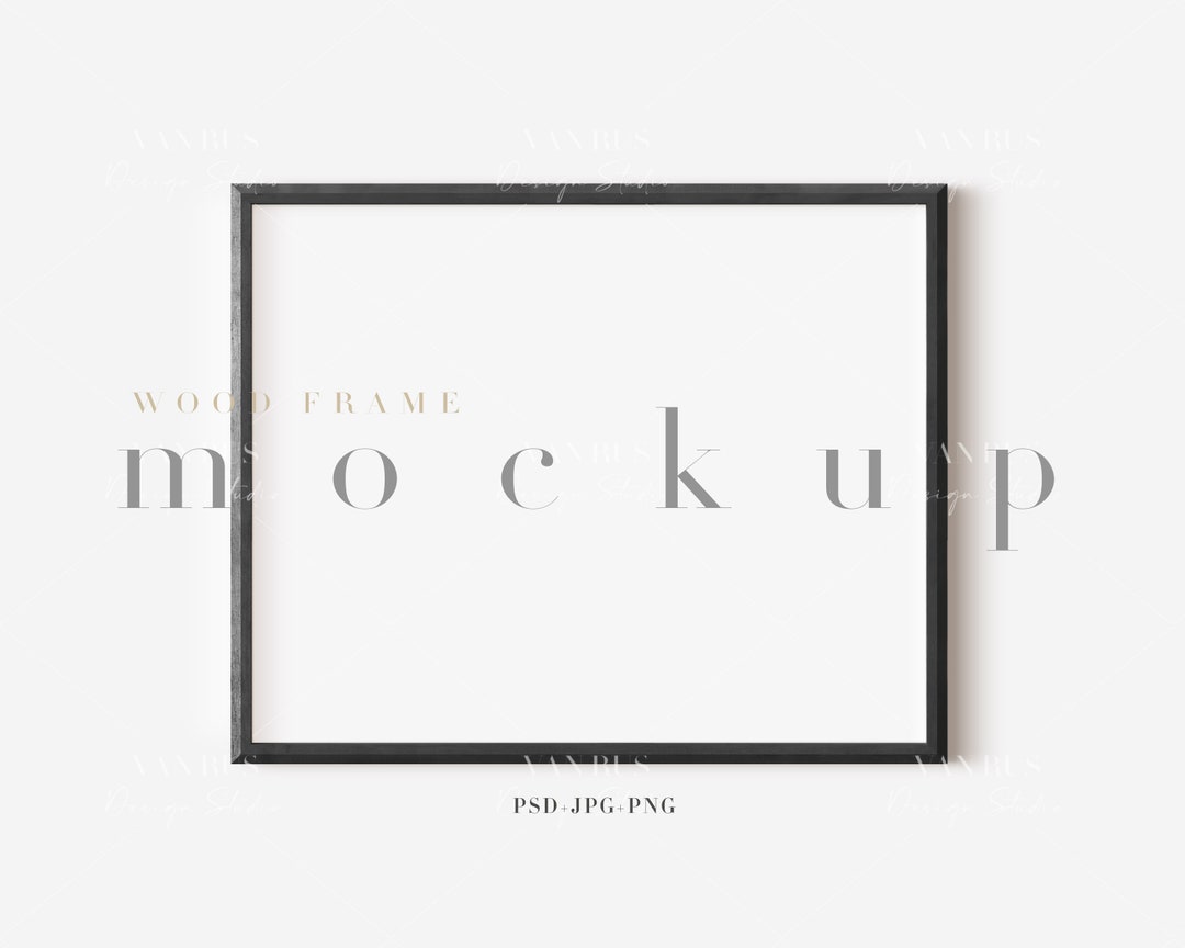 8X10 Black Wood Frame Mockup/modern Digital Mockup/minimalist Framed ...