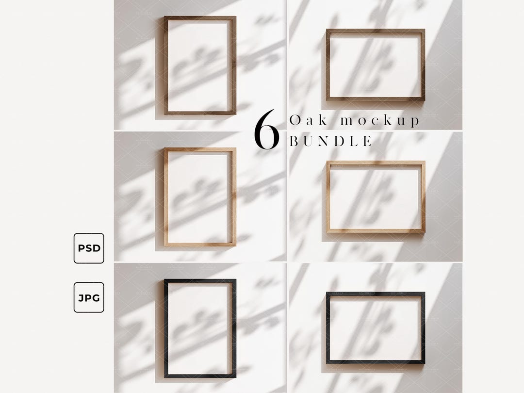 Oak Frame Mockup Bundle: A4 Art Display (JPG PSD Digital Download) - Etsy