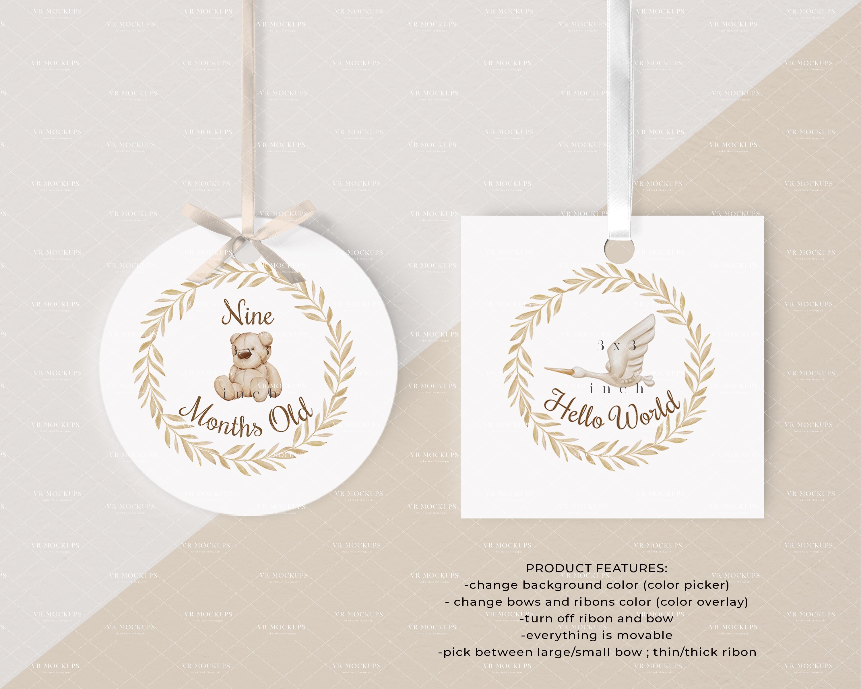 Customizable Round Tag and Square Tag Duo Set/simple Tag - Etsy