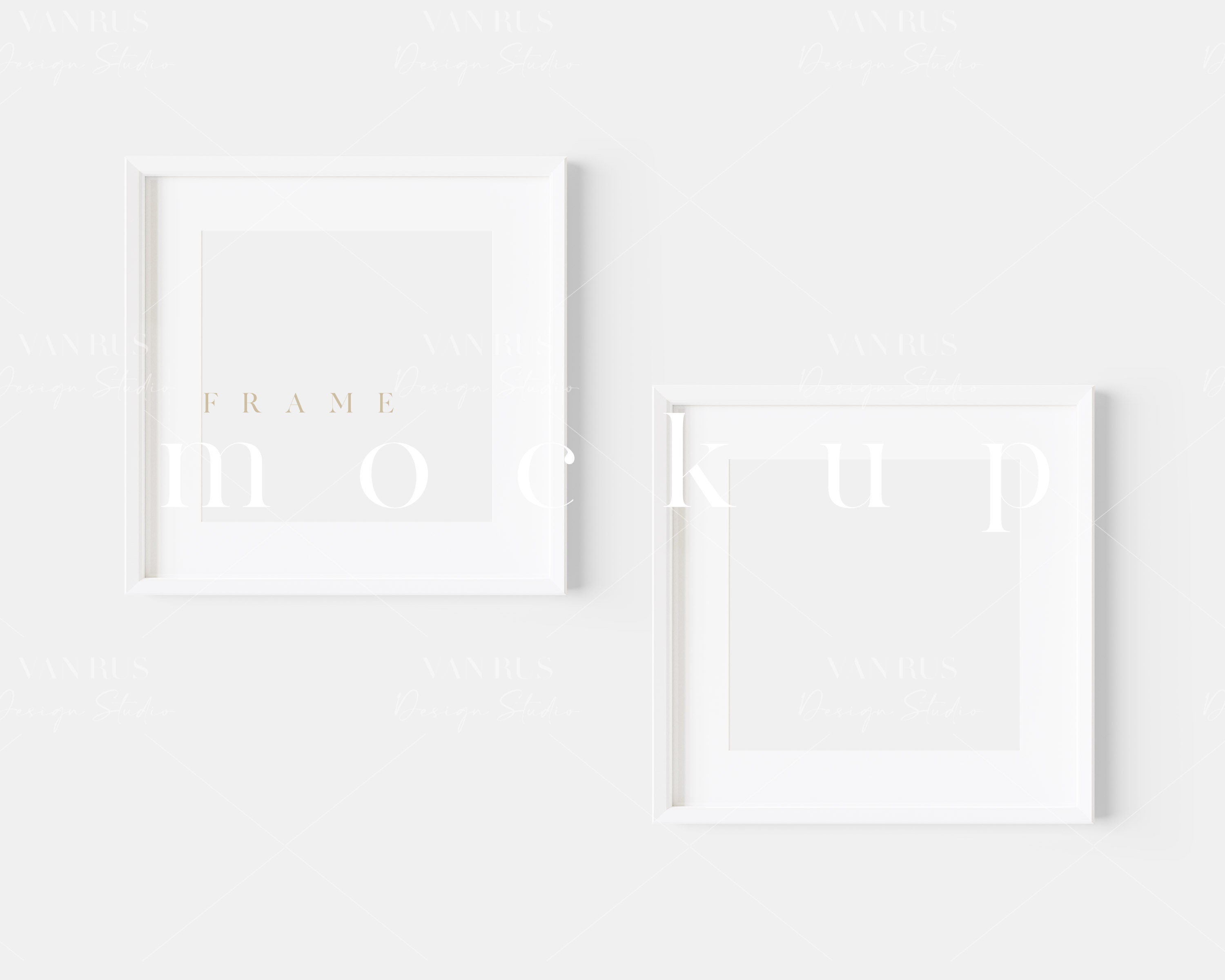 Square White Frame Mockup/frame With Mat/simple White Square - Etsy
