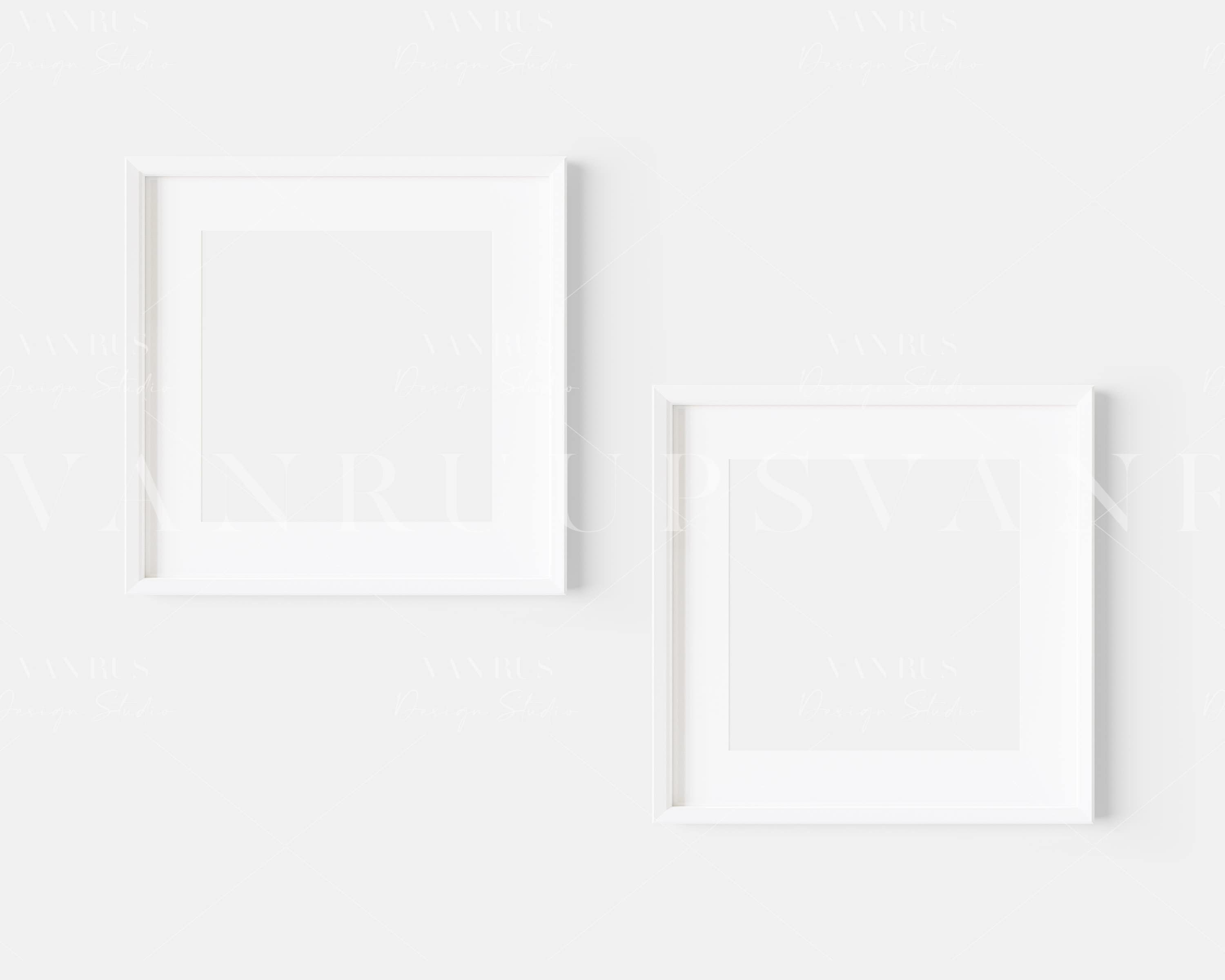 Square White Frame Mockup/frame With Mat/simple White Square - Etsy