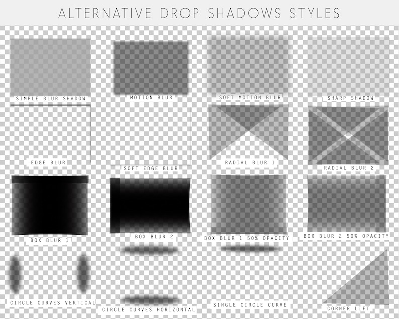 Alternative Drop Shadows/ Stationary Graphic Design Elements | Etsy