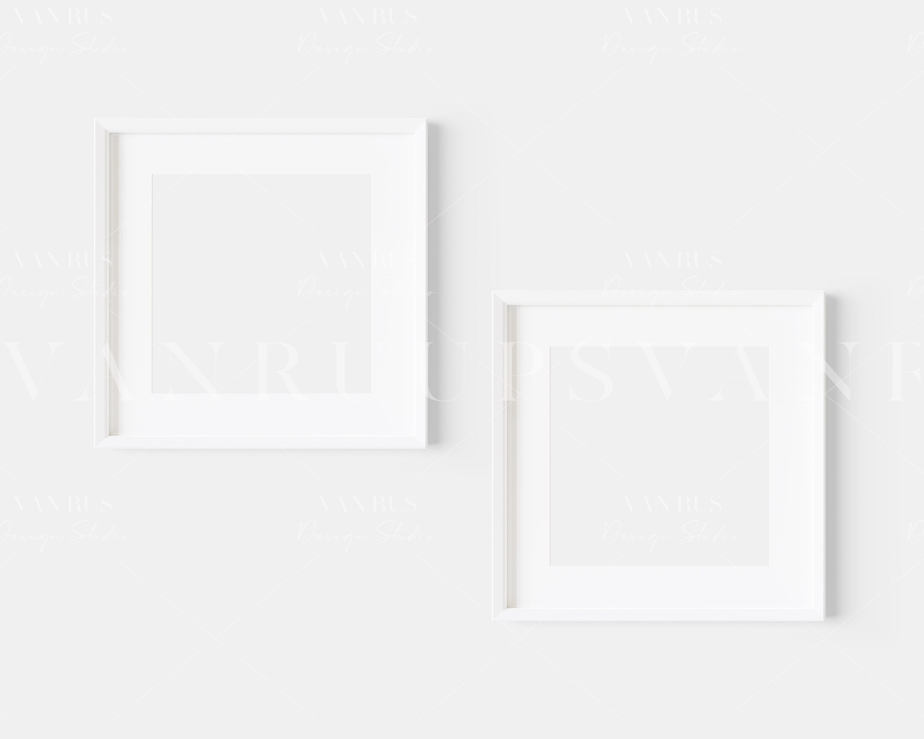 Square White Frame Mockup/frame With Mat/simple White Square - Etsy