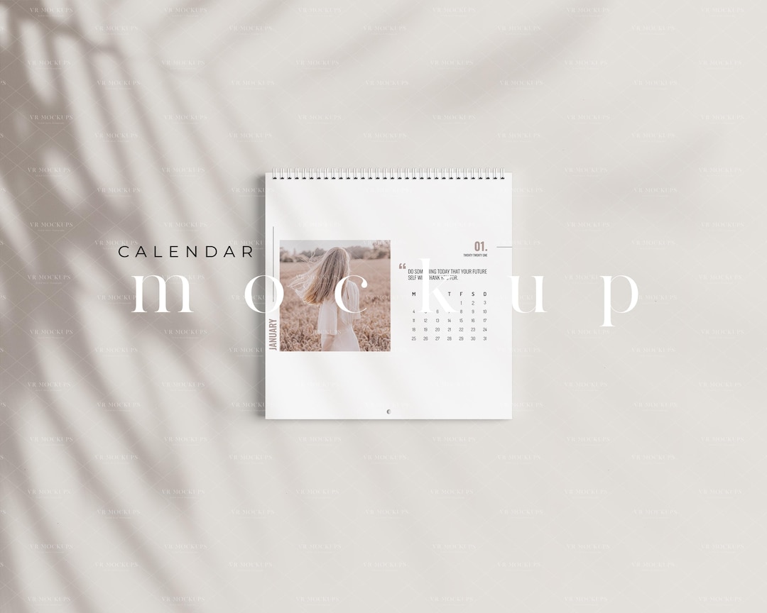 Square Calendar Mockup/ White Spiral Calendar Mockup/simple Planner ...