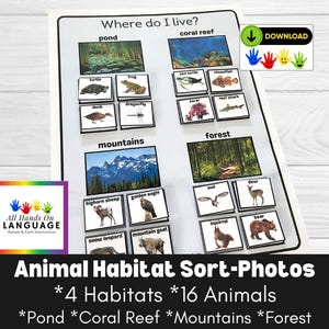 Animal Habitat Sorting Activity: Vocabulary & Associations (PDF ...