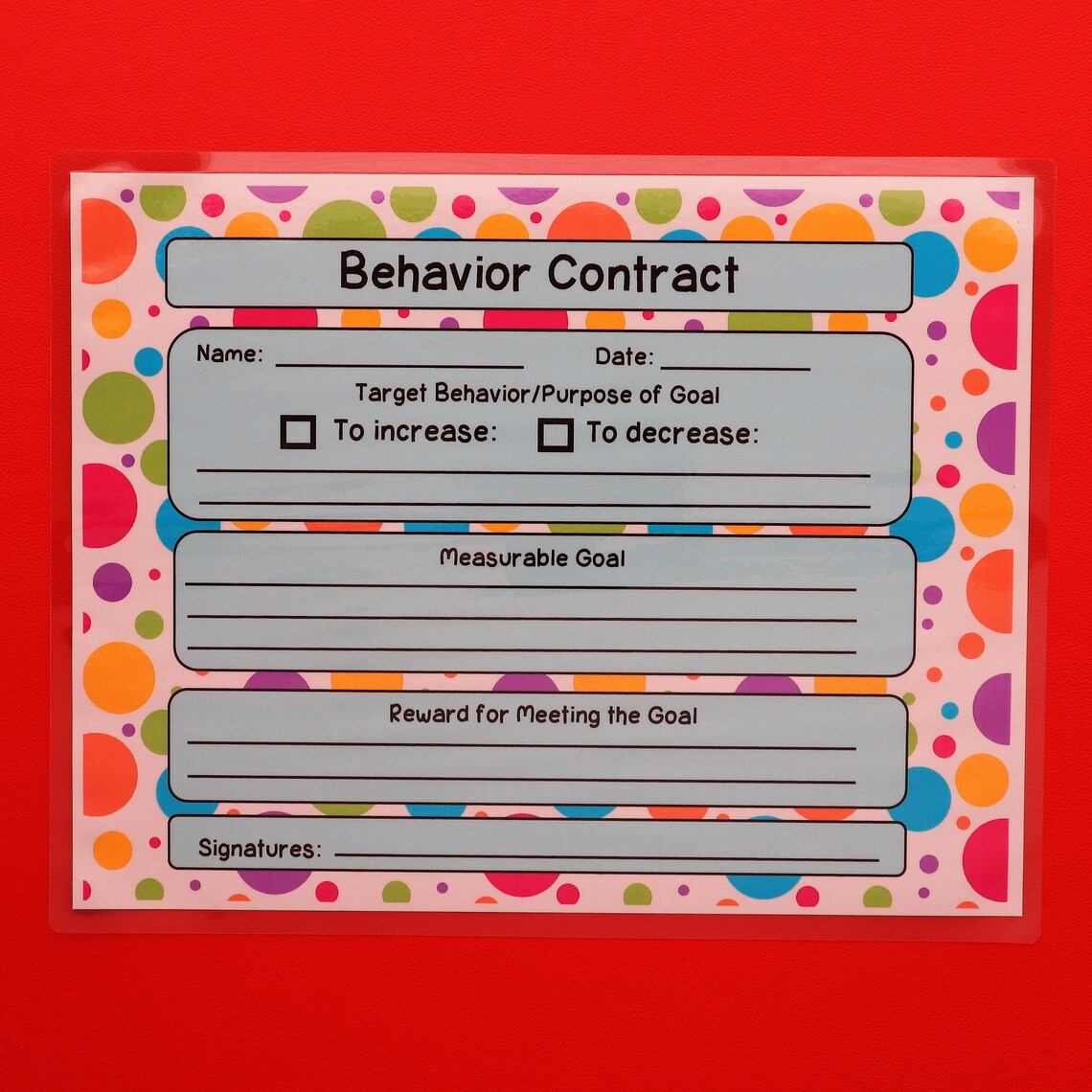 Weekly Behavior Tracker Behavior Contract Bonus How to - Etsy