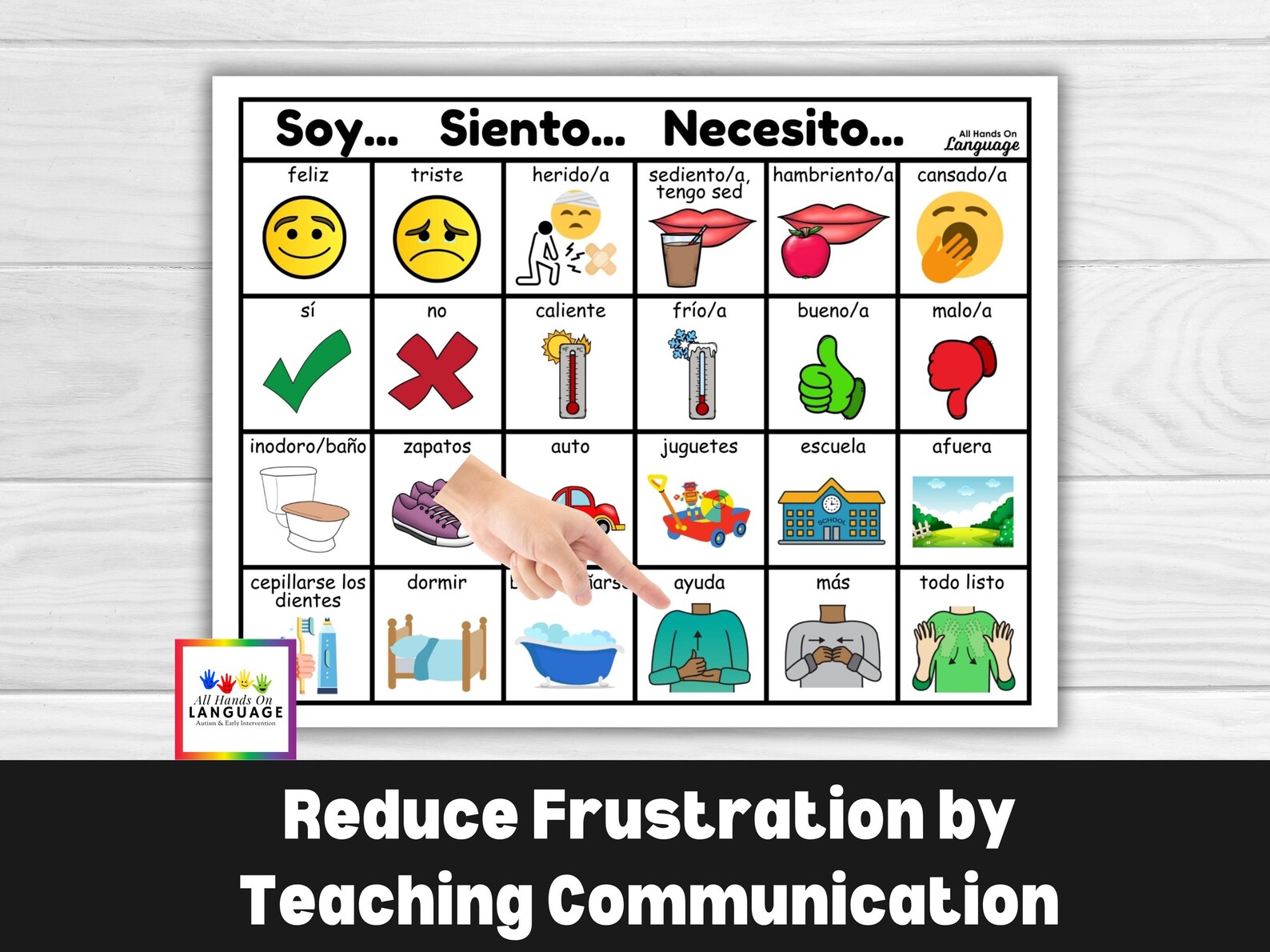 Spanish Basic Needs Communication Board: Autism, ESL, Speech Therapy ...