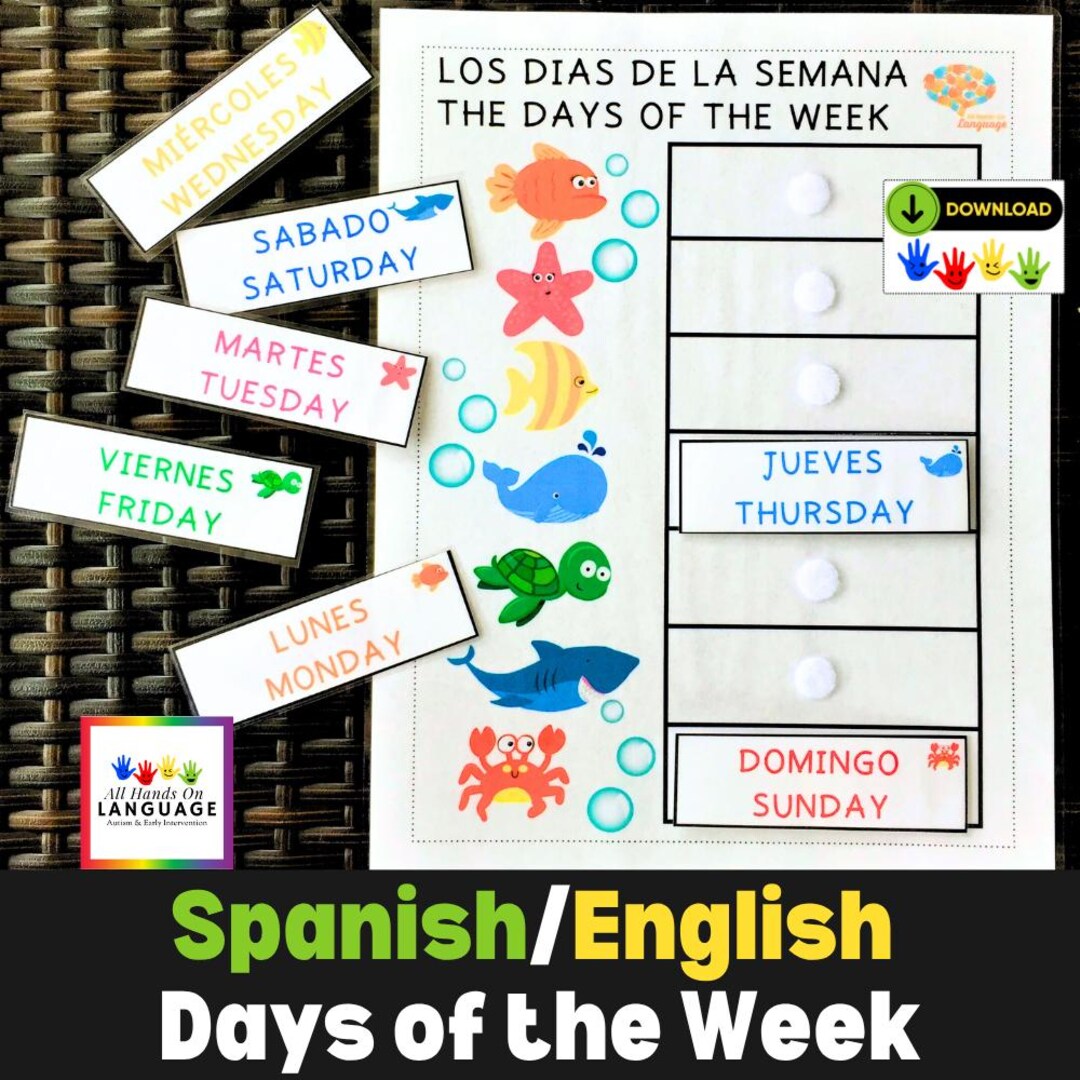 Bilingual Days of the Week Learning Activity: Under the Sea Theme (PDF ...