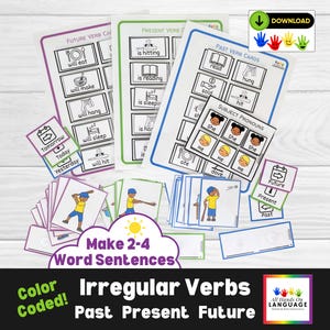 Irregular Verbs in Sentences: Past, Present, and Future Tense; Speech ...